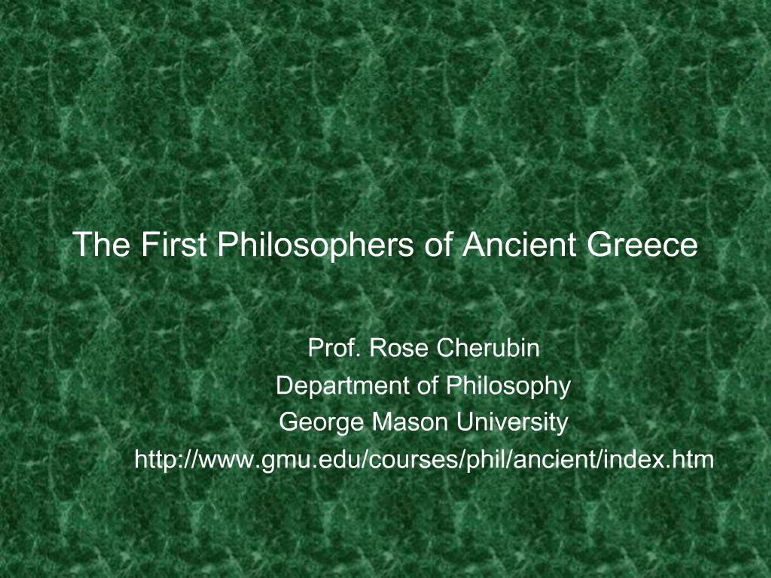 PPT - The First Philosophers of Ancient Greece PowerPoint Presentation ...