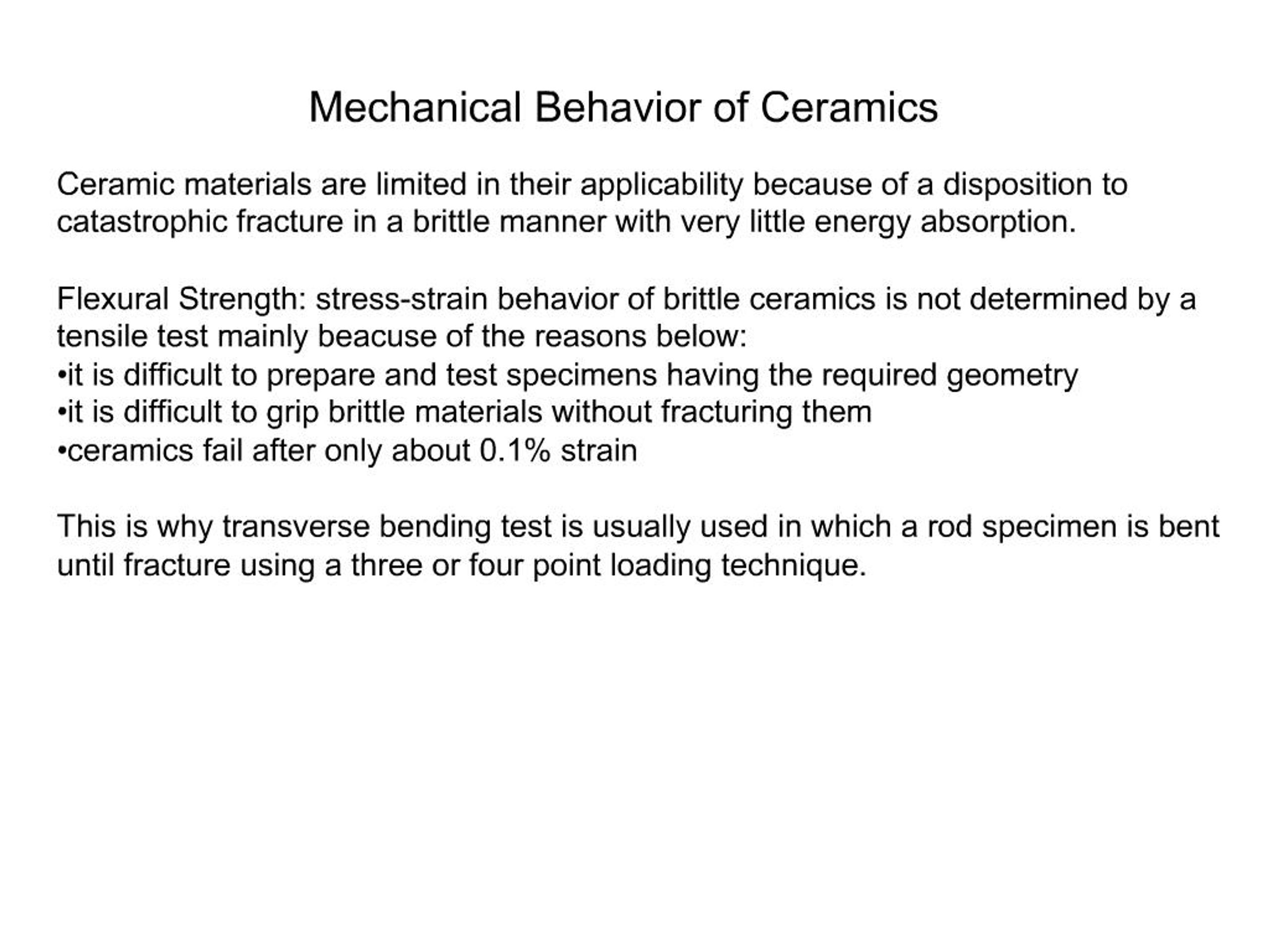 PPT - Mechanical Behavior of Ceramics PowerPoint Presentation, free ...