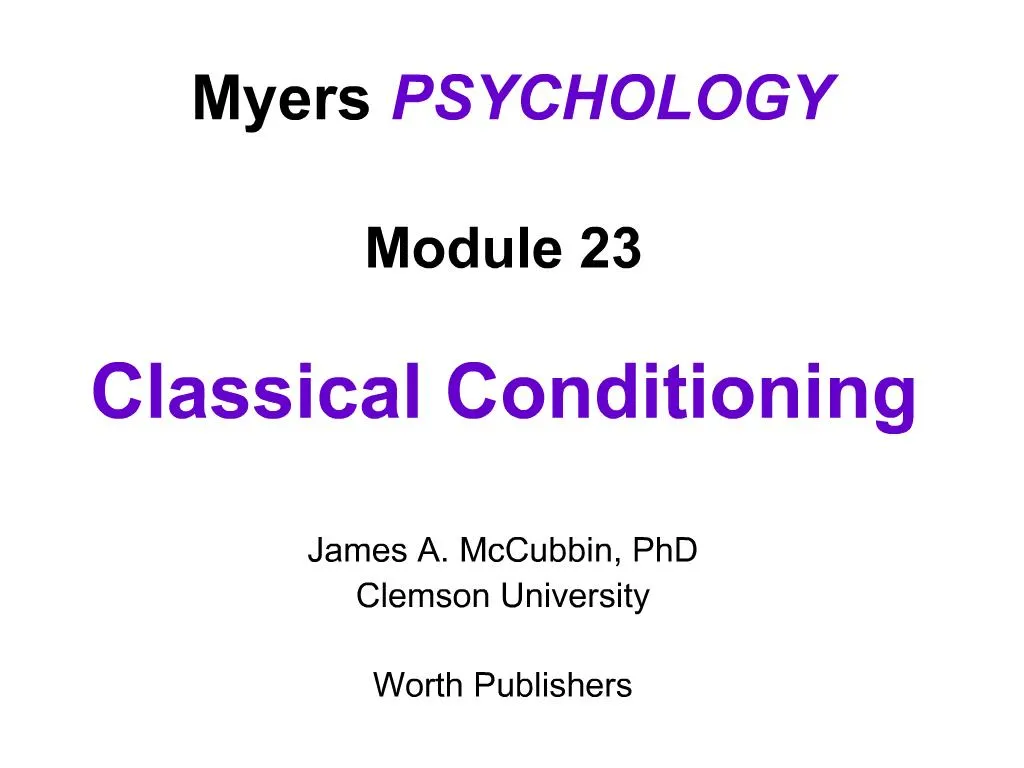 PPT - Myers PSYCHOLOGY PowerPoint Presentation, free download - ID:1195546