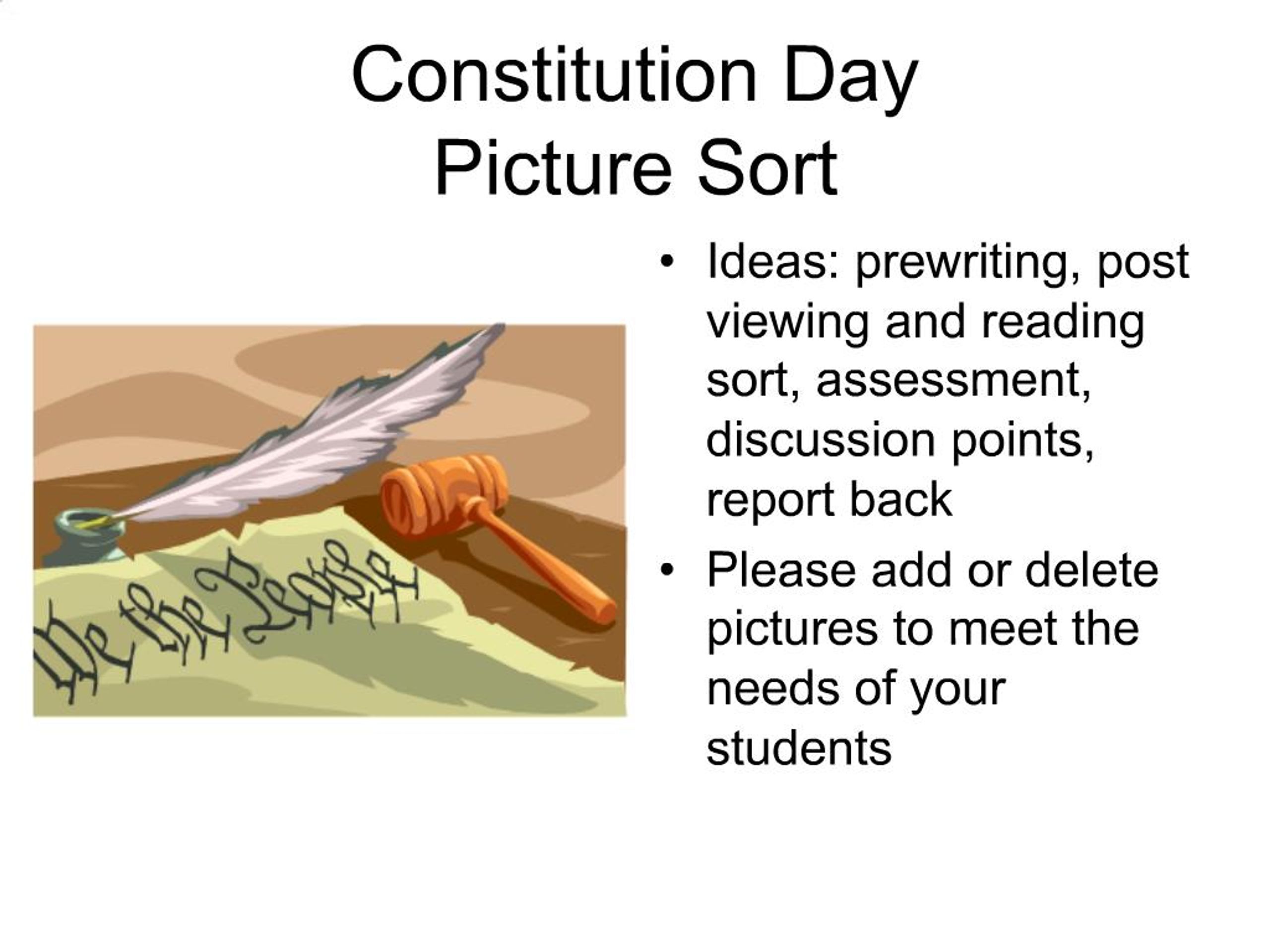 PPT - Constitution Day Picture Sort PowerPoint Presentation, free ...
