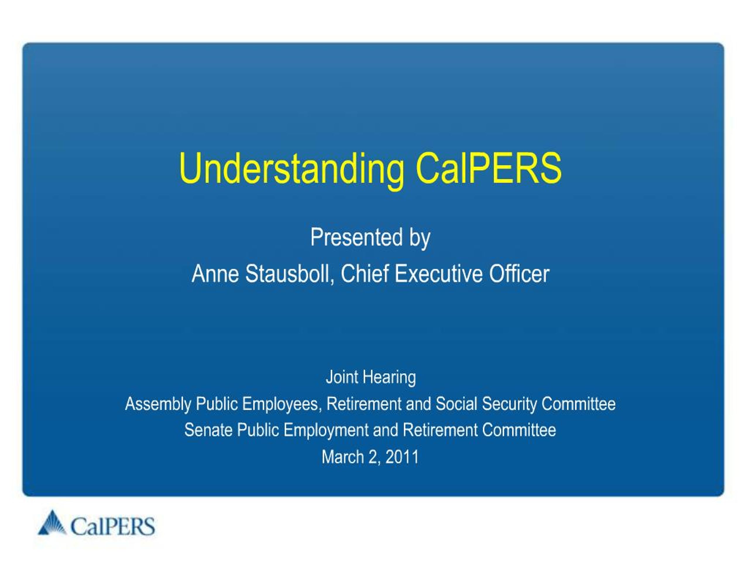 PPT - Understanding CalPERS PowerPoint Presentation, free download - ID ...