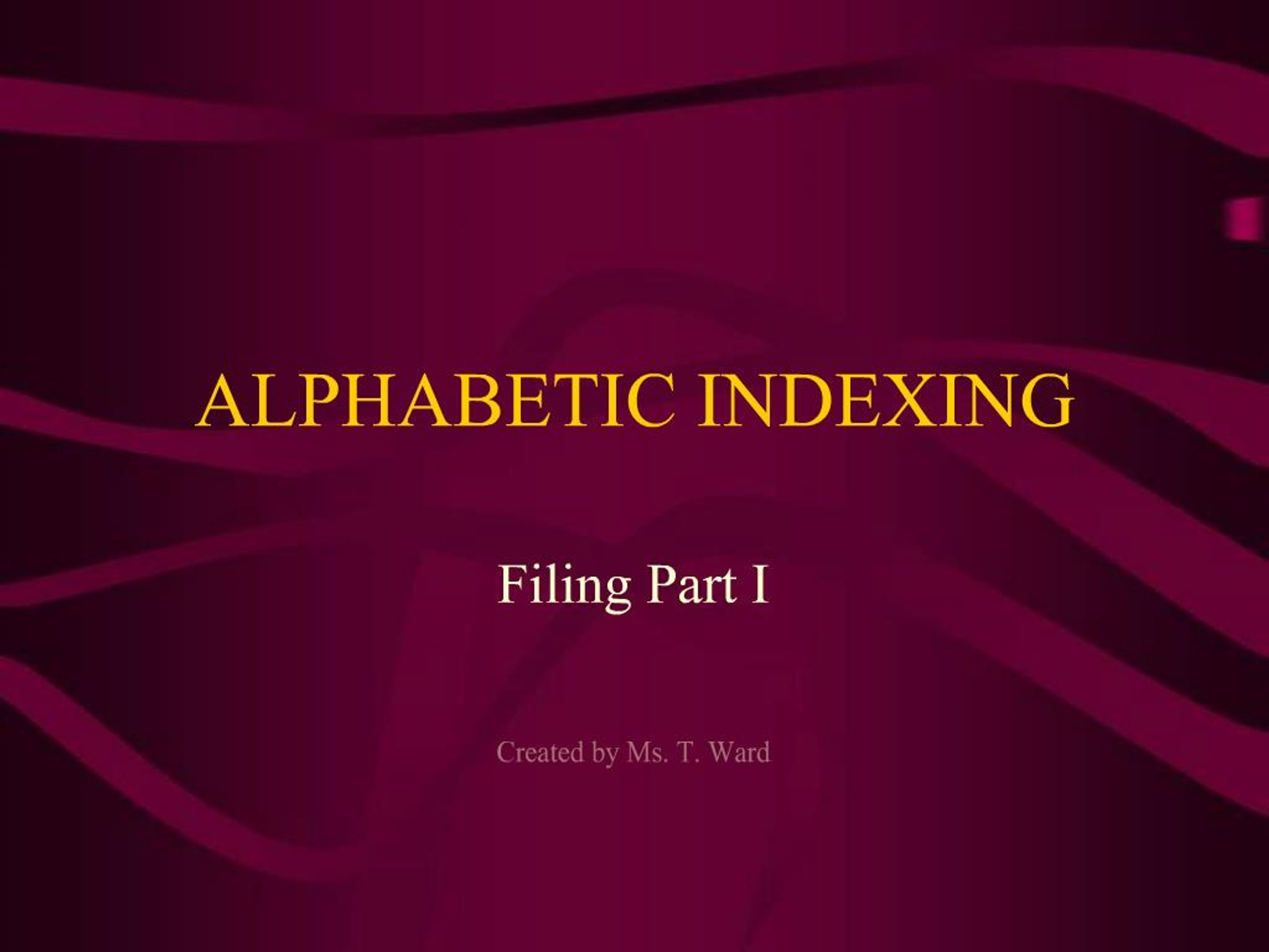 PPT - ALPHABETIC INDEXING PowerPoint Presentation, free download - ID ...