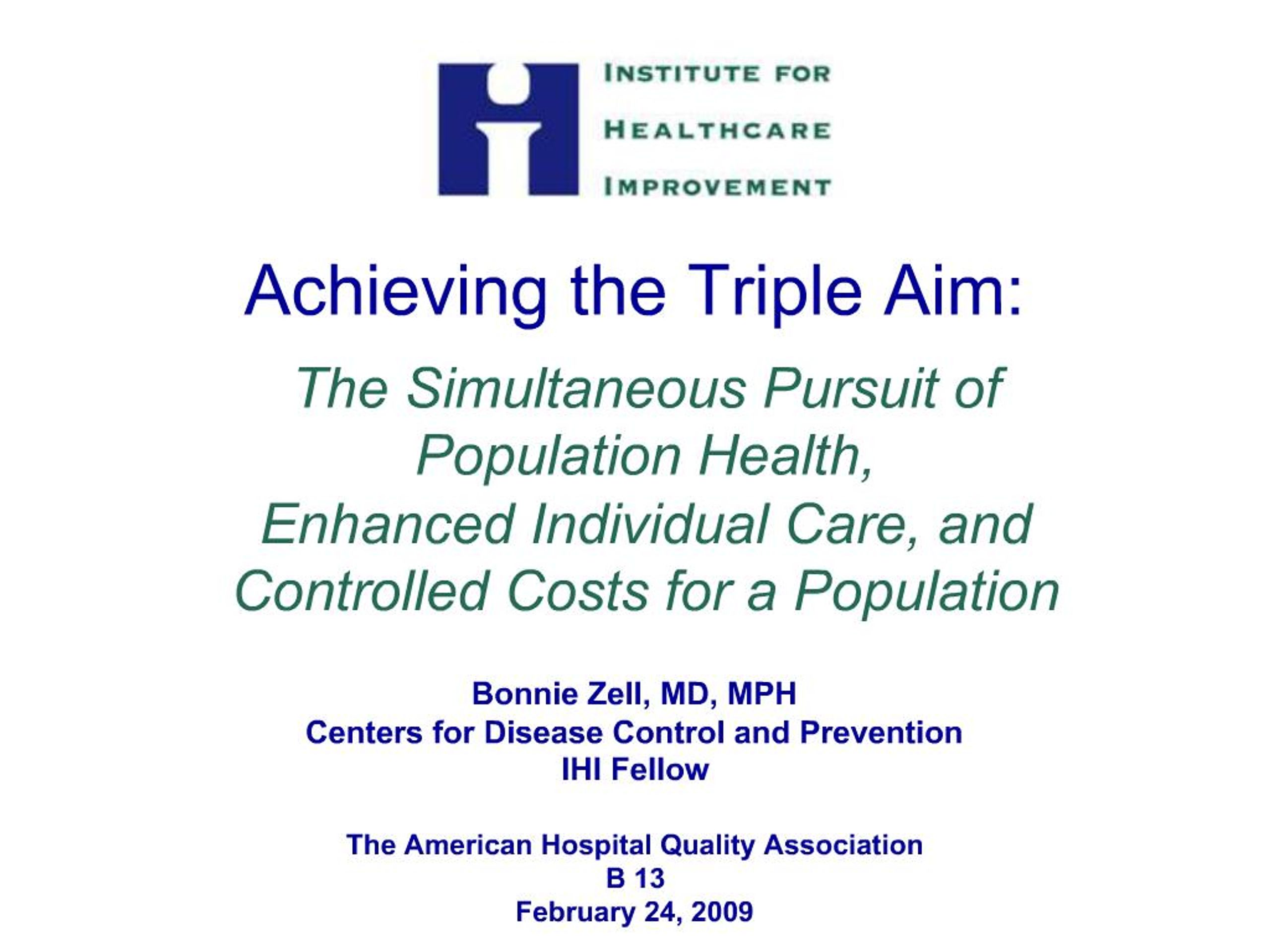 PPT - Achieving the Triple Aim: PowerPoint Presentation, free download ...