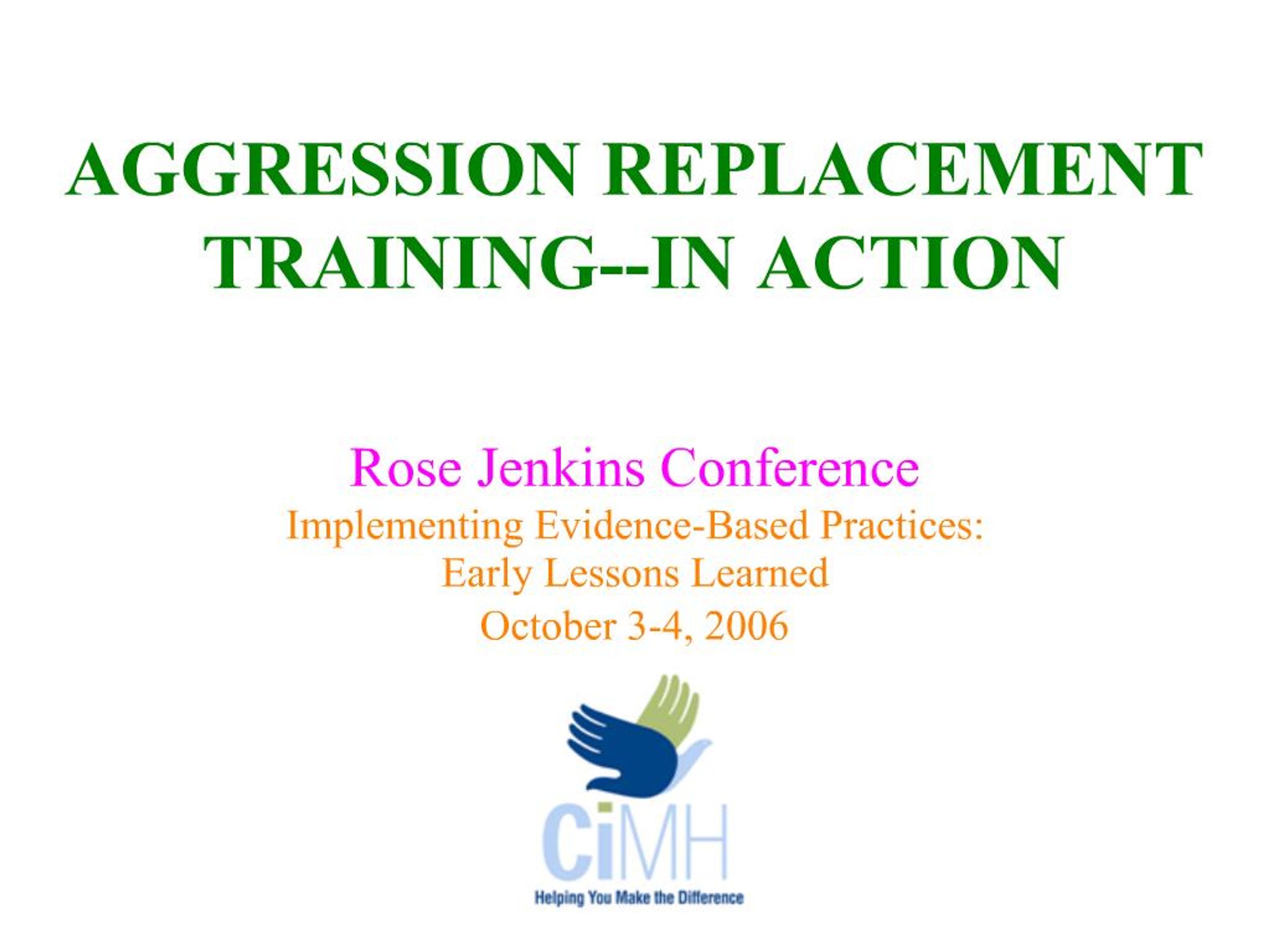 PPT - AGGRESSION REPLACEMENT TRAINING--IN ACTION PowerPoint ...