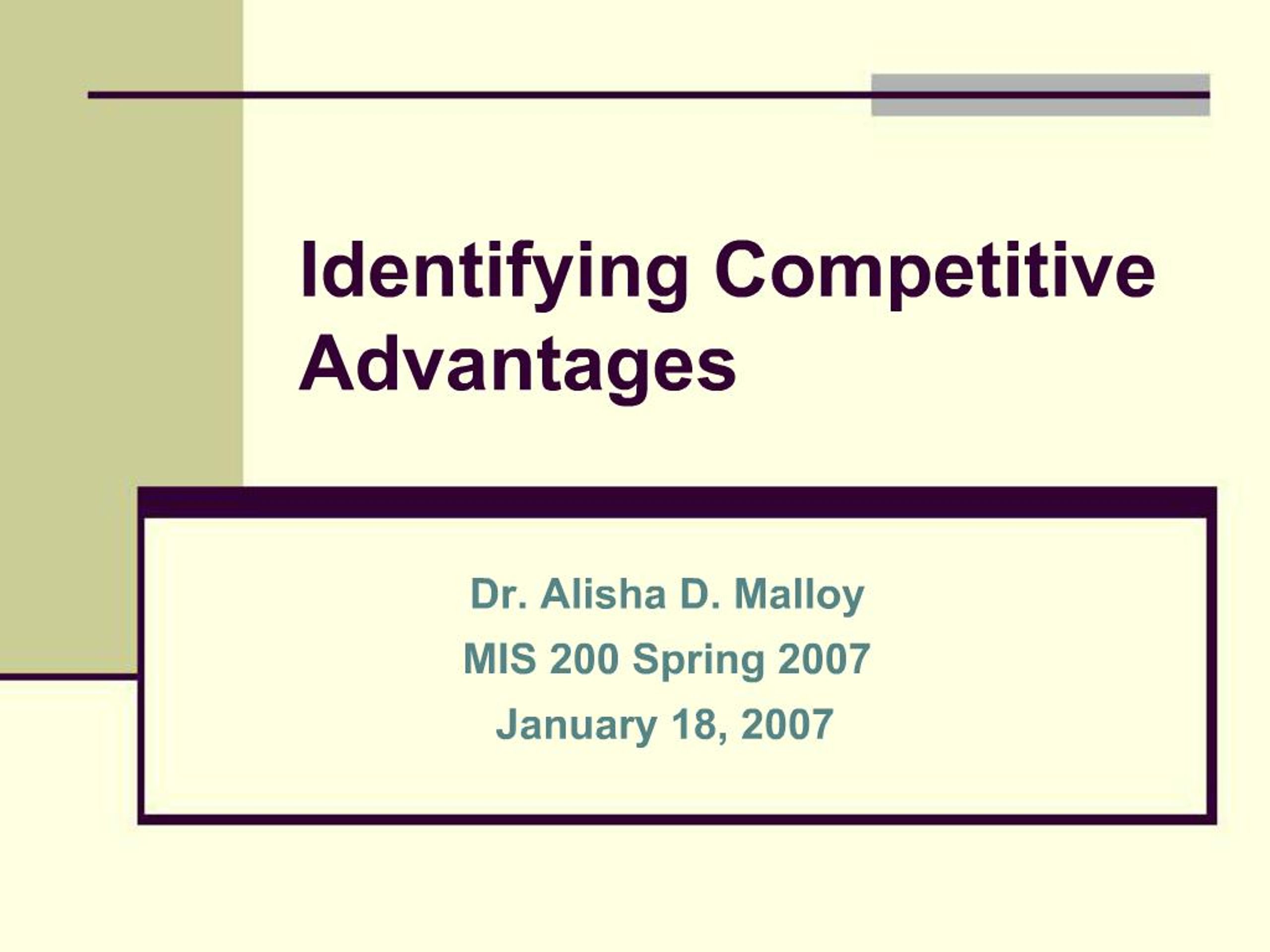 PPT - Identifying Competitive Advantages PowerPoint Presentation, free ...