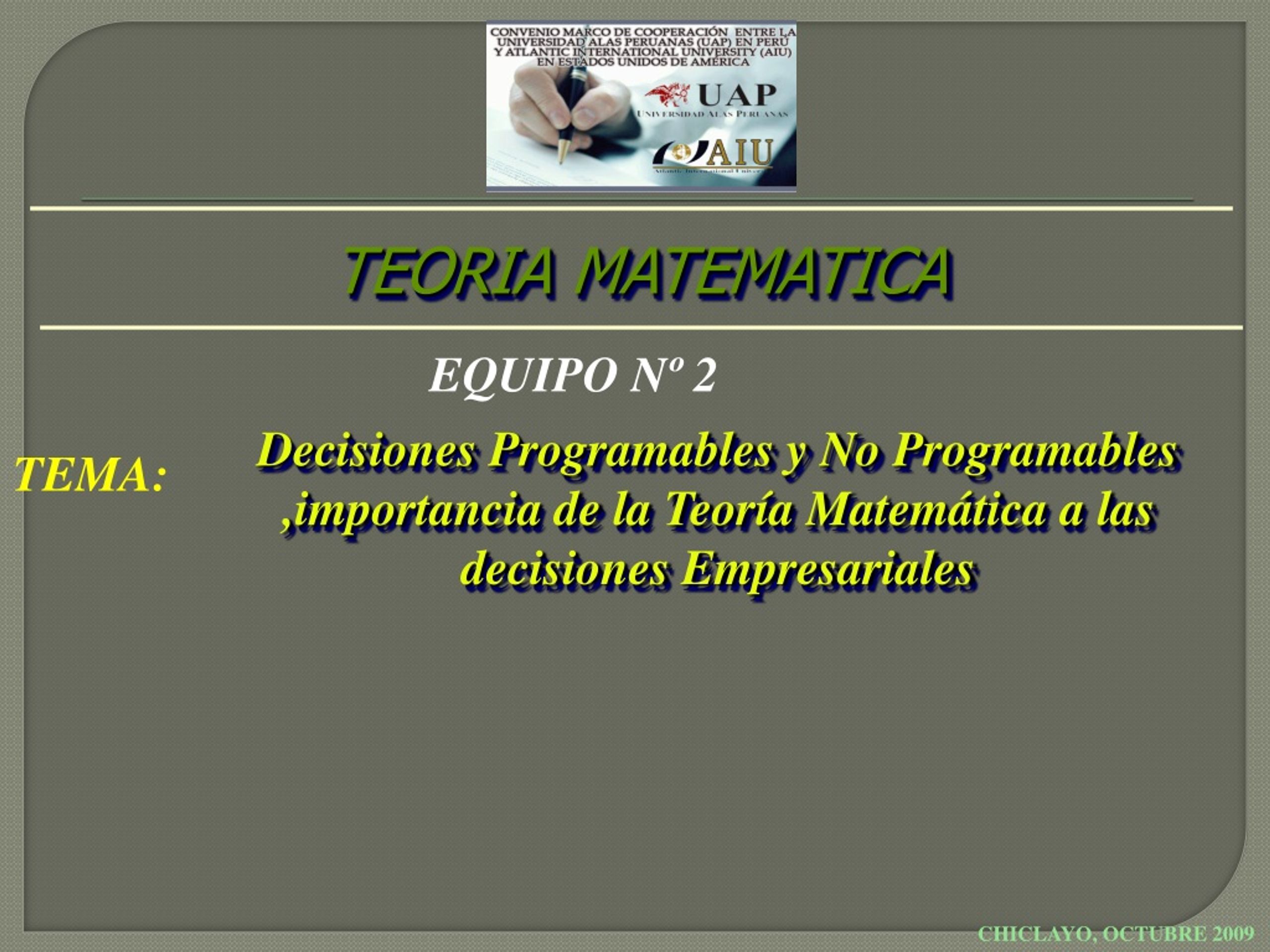 PPT - TEORIA MATEMATICA PowerPoint Presentation, free download - ID:1213406