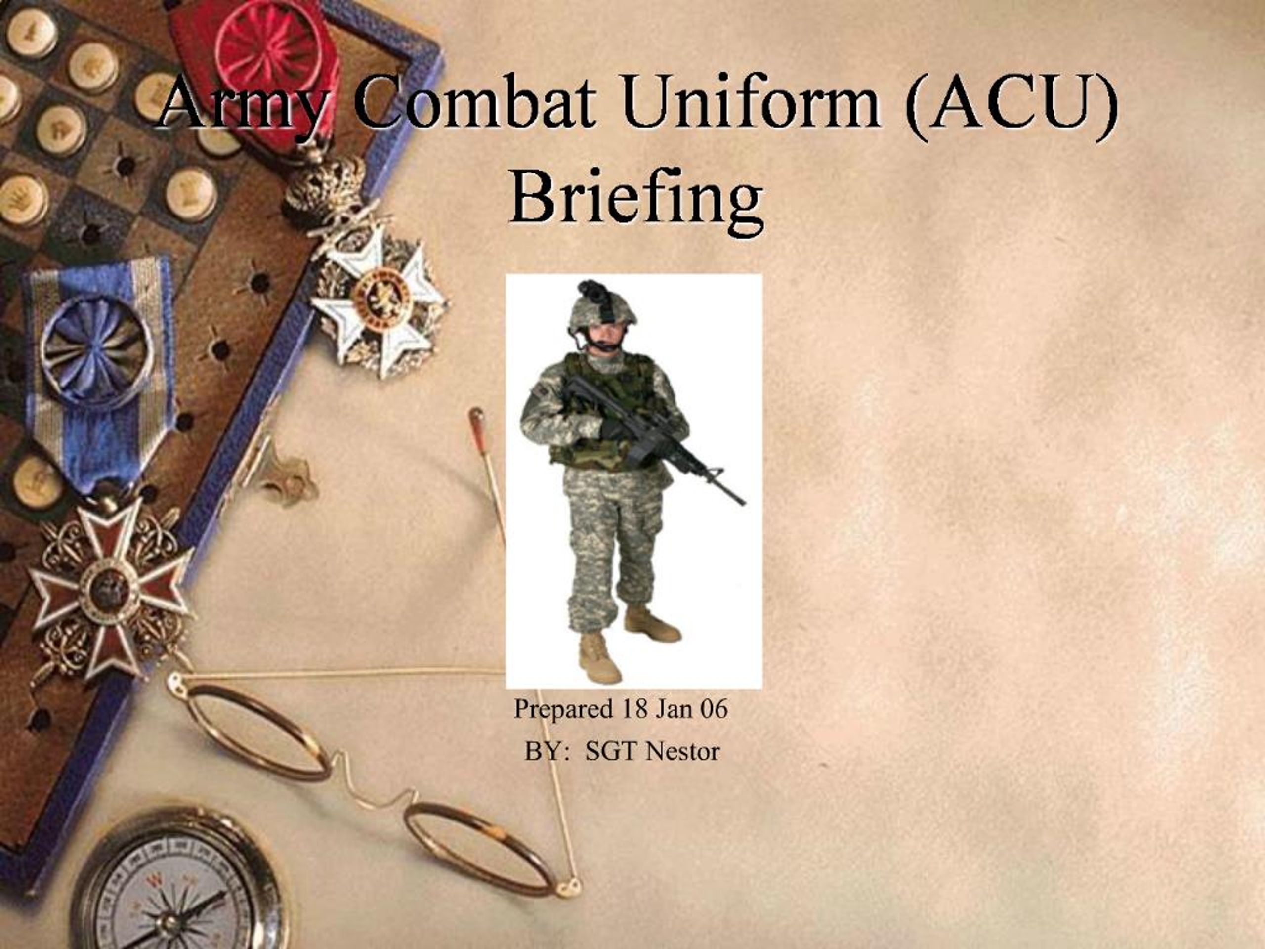 PPT - Army Combat Uniform ACU Briefing PowerPoint Presentation, free ...