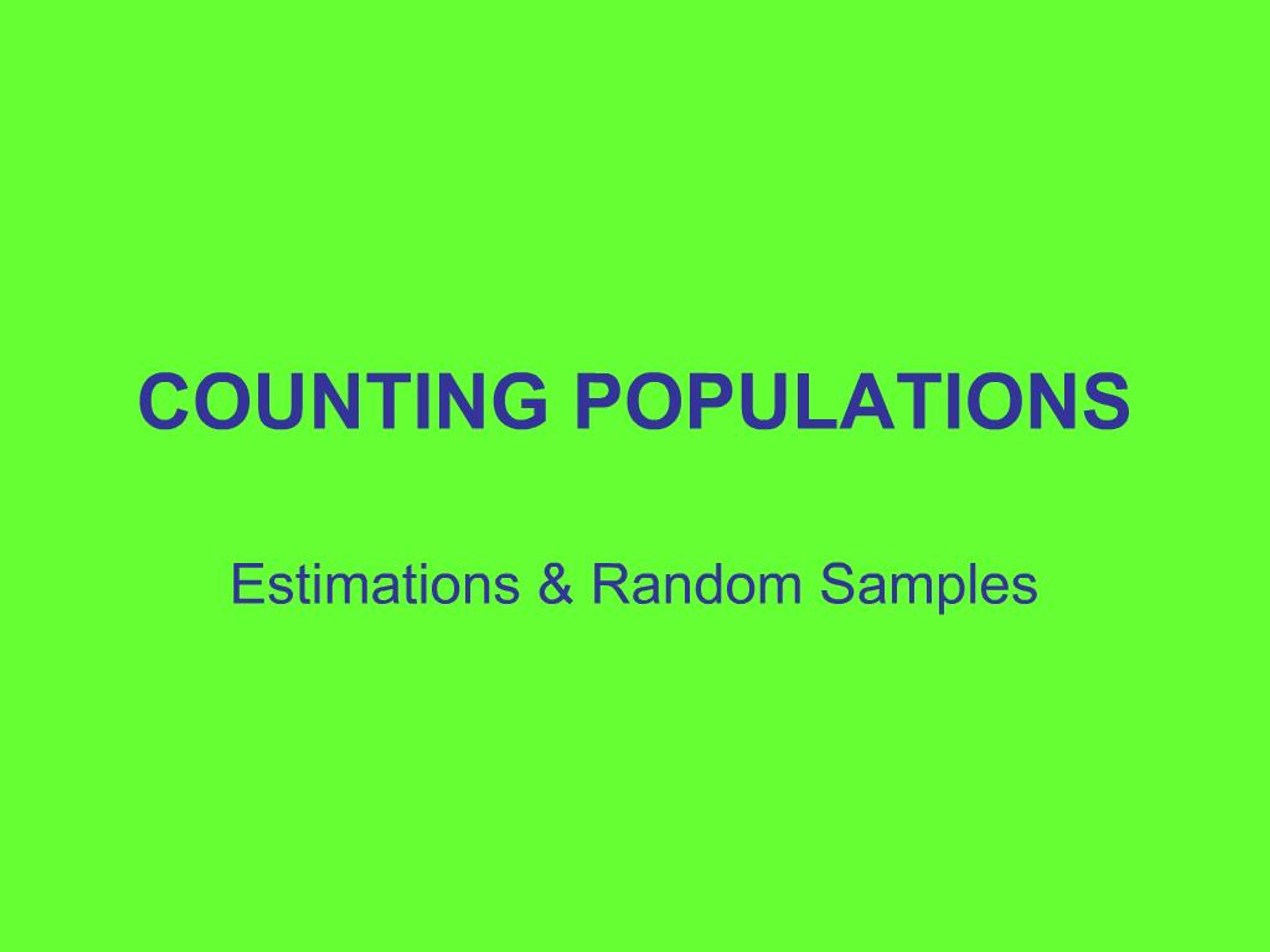 PPT - COUNTING POPULATIONS PowerPoint Presentation, free download - ID ...