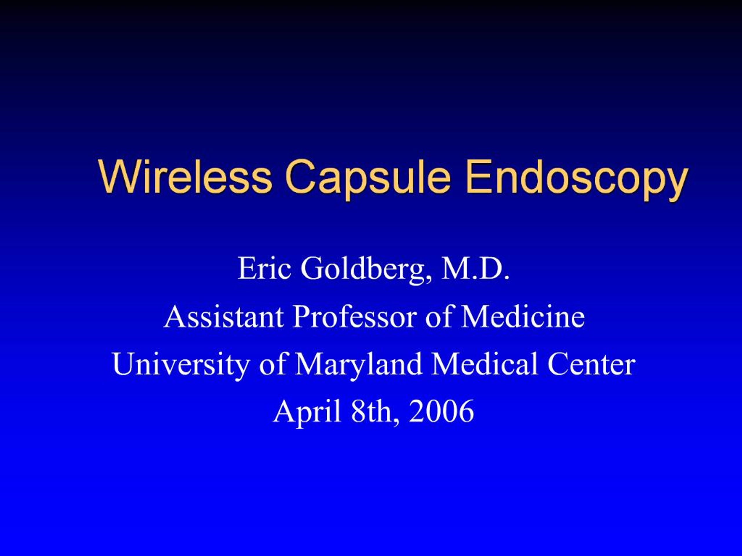 PPT - Wireless Capsule Endoscopy PowerPoint Presentation, free download ...