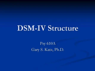 PPT - DSM IV CLASSIFICATION SYSTEM PRESENTED BY- PowerPoint ...