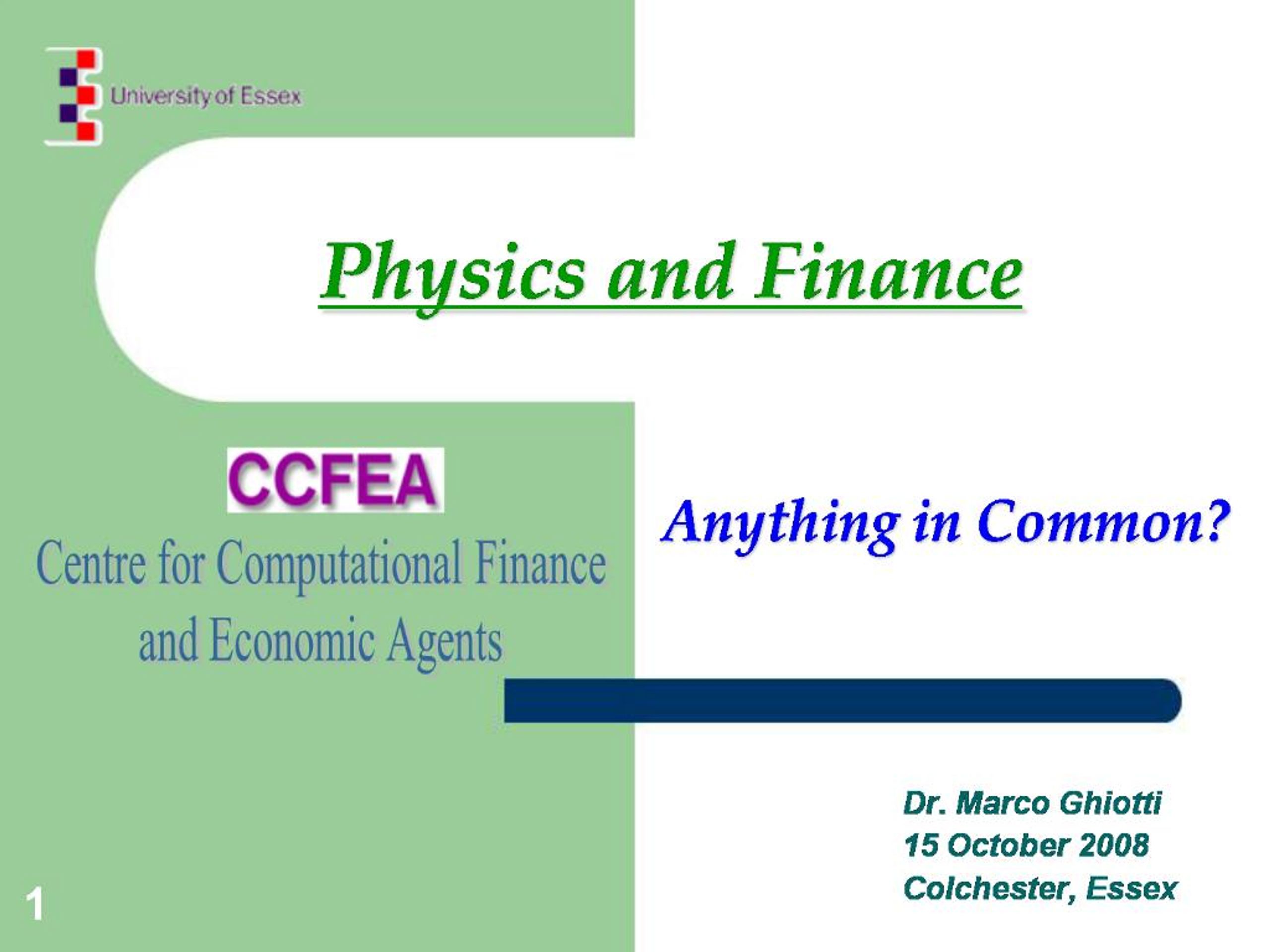 PPT - Physics and Finance PowerPoint Presentation, free download - ID ...