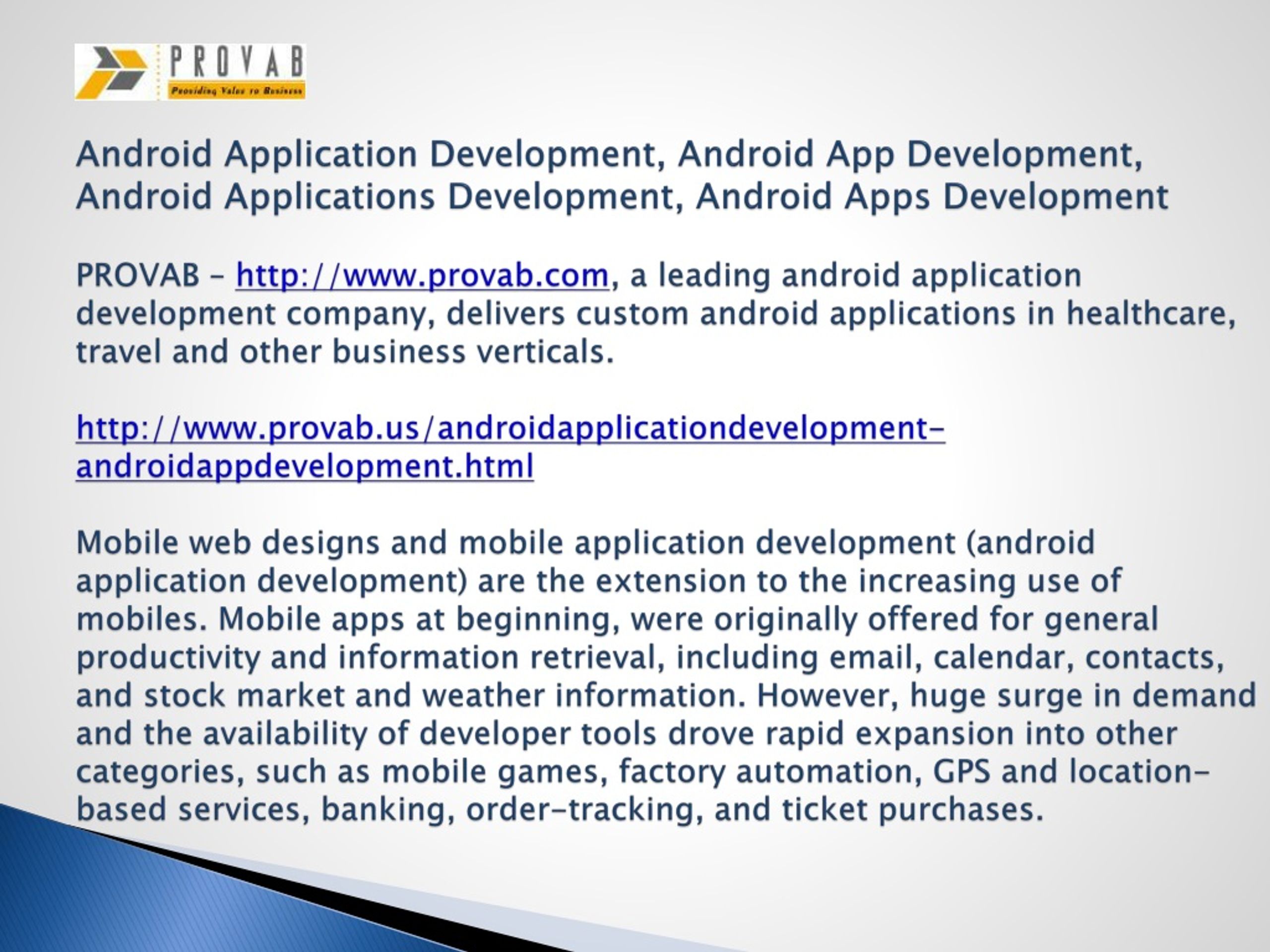 PPT - Android Application Development, Android App Development ...