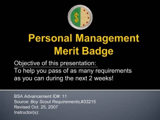 PPT - Personal Management Merit Badge PowerPoint Presentation, free ...