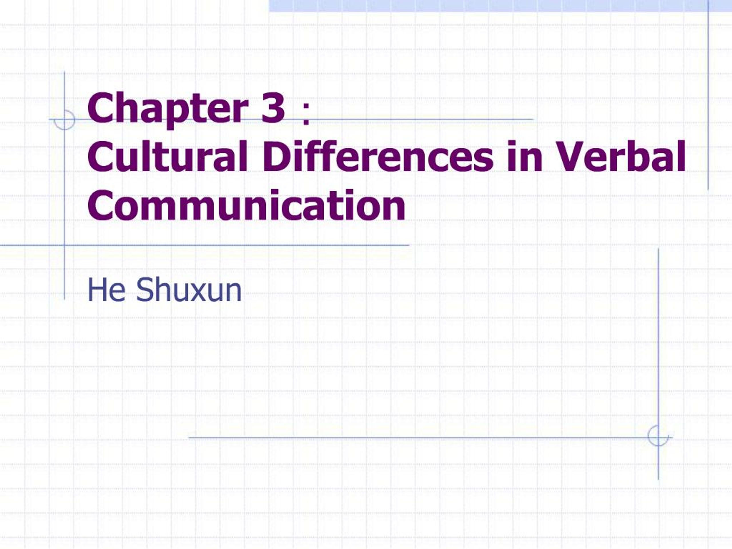 PPT - Chapter 3 : Cultural Differences in Verbal Communication ...