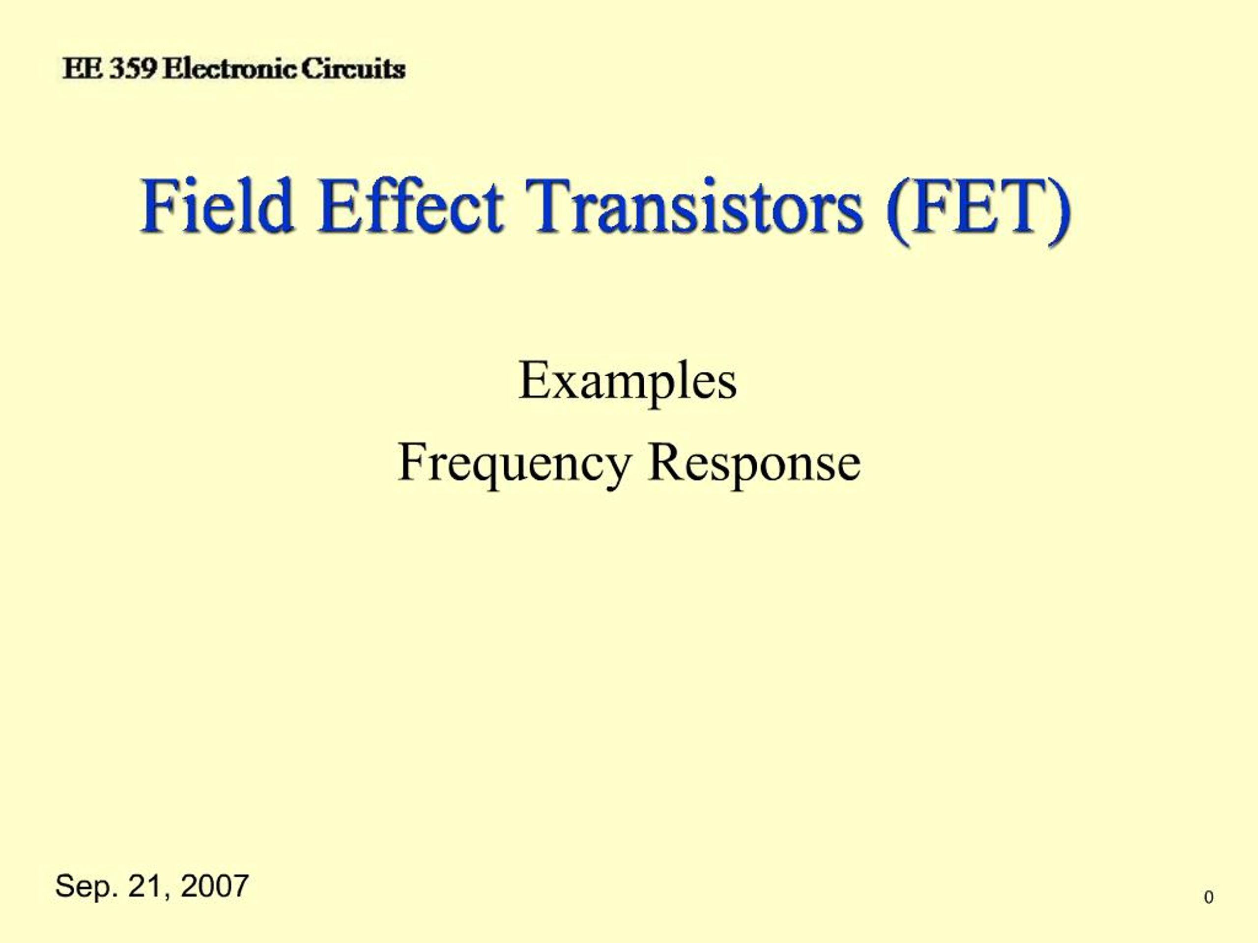 PPT - Field Effect Transistors FET PowerPoint Presentation, free download - ID:1265123