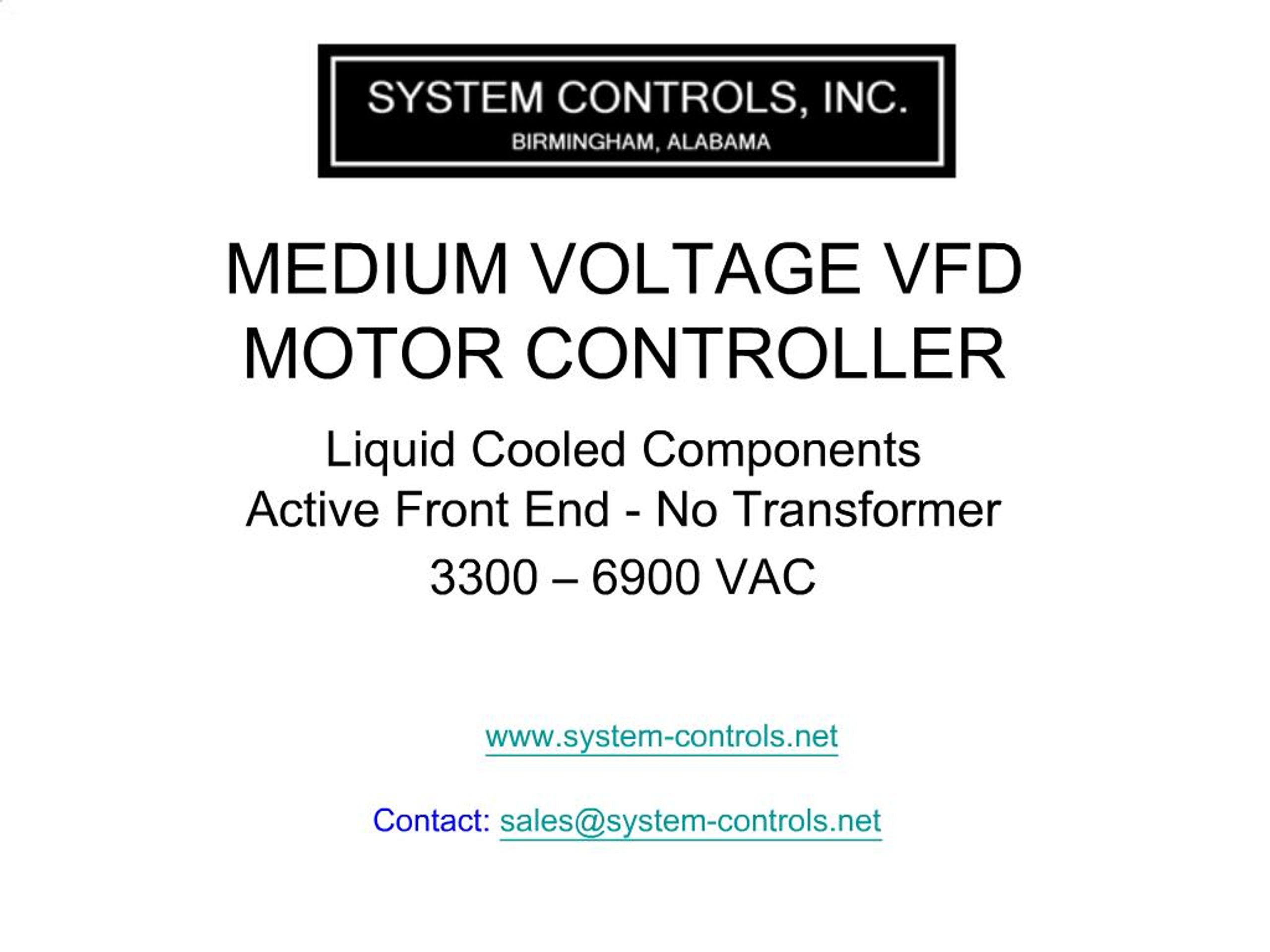 PPT - MEDIUM VOLTAGE VFD MOTOR CONTROLLER PowerPoint Presentation, free ...