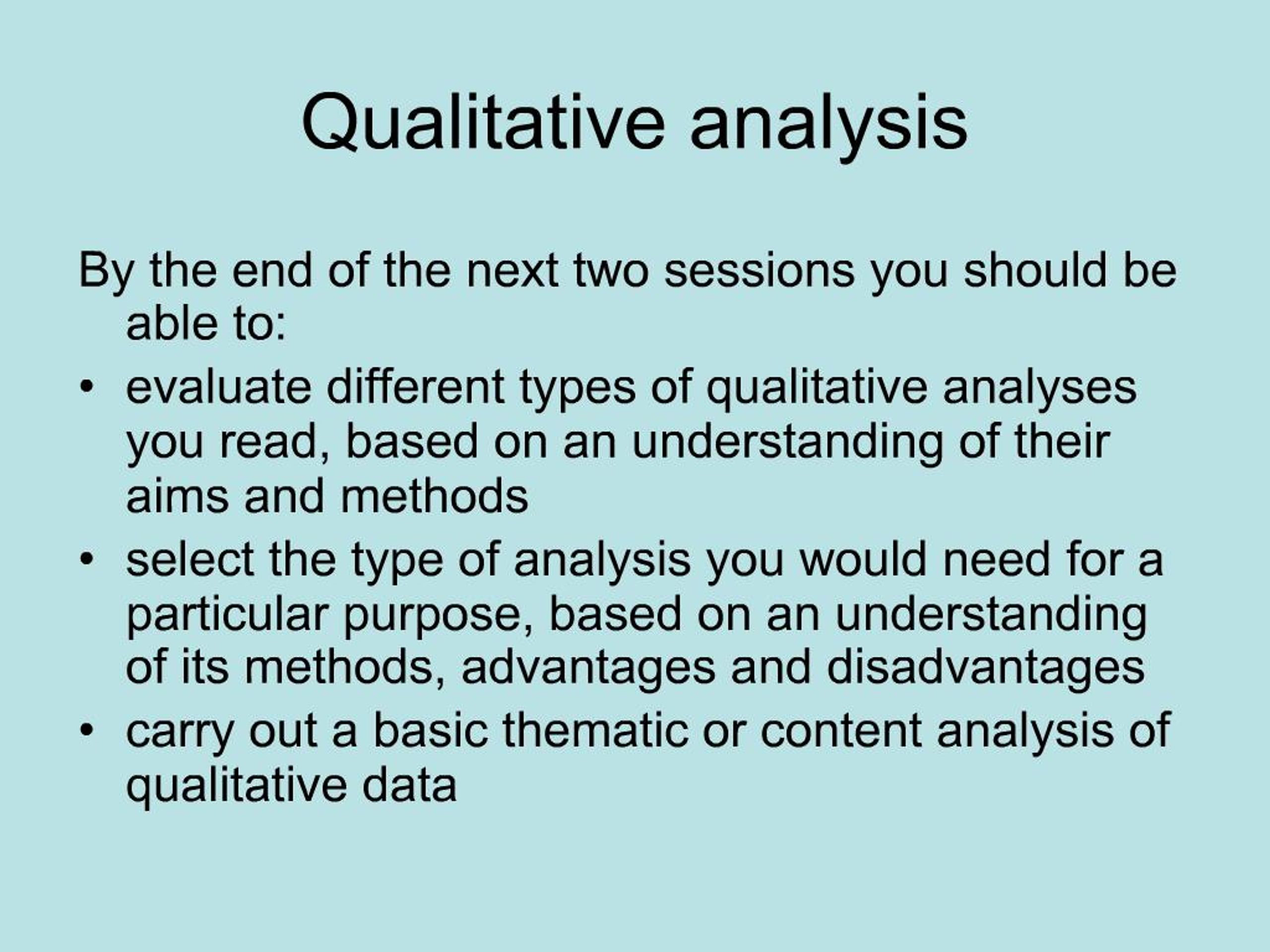 PPT - Qualitative analysis PowerPoint Presentation, free download - ID ...