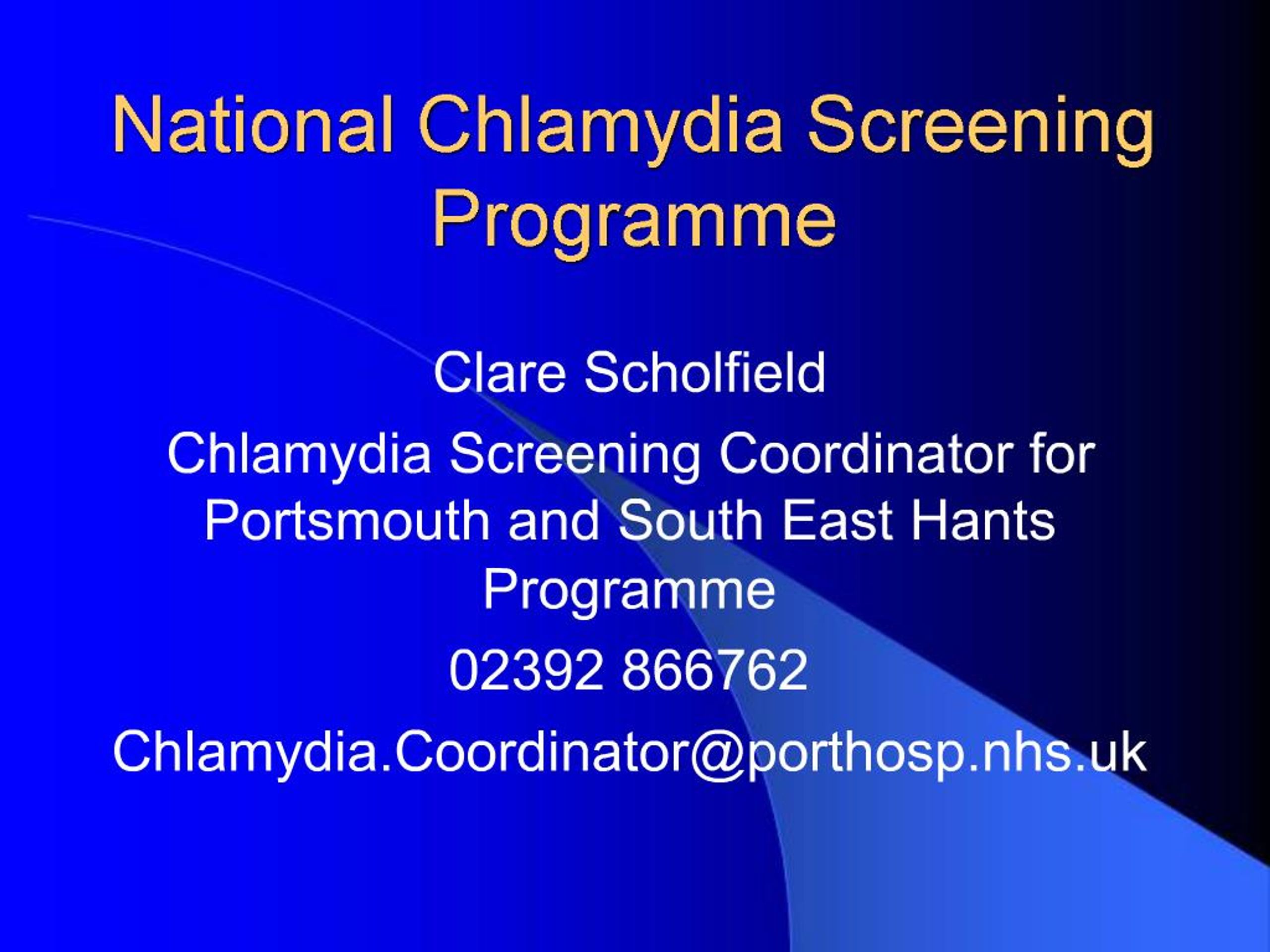 PPT - National Chlamydia Screening Programme PowerPoint Presentation ...