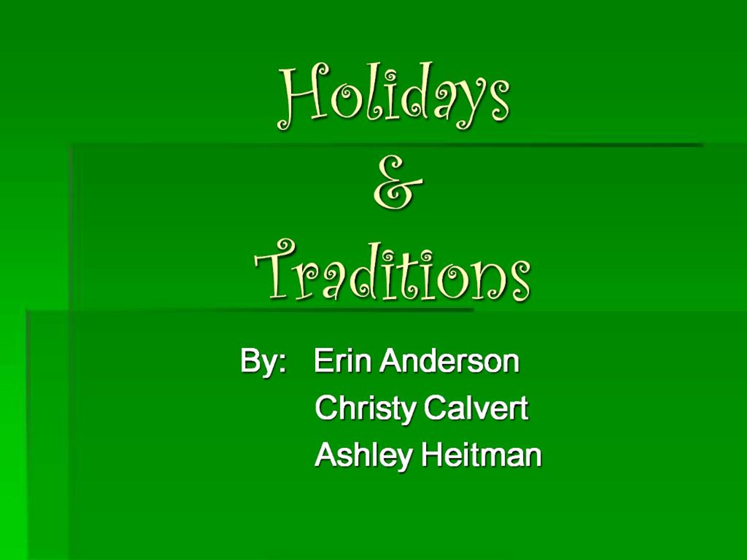 PPT - Holidays Traditions PowerPoint Presentation, free download - ID ...