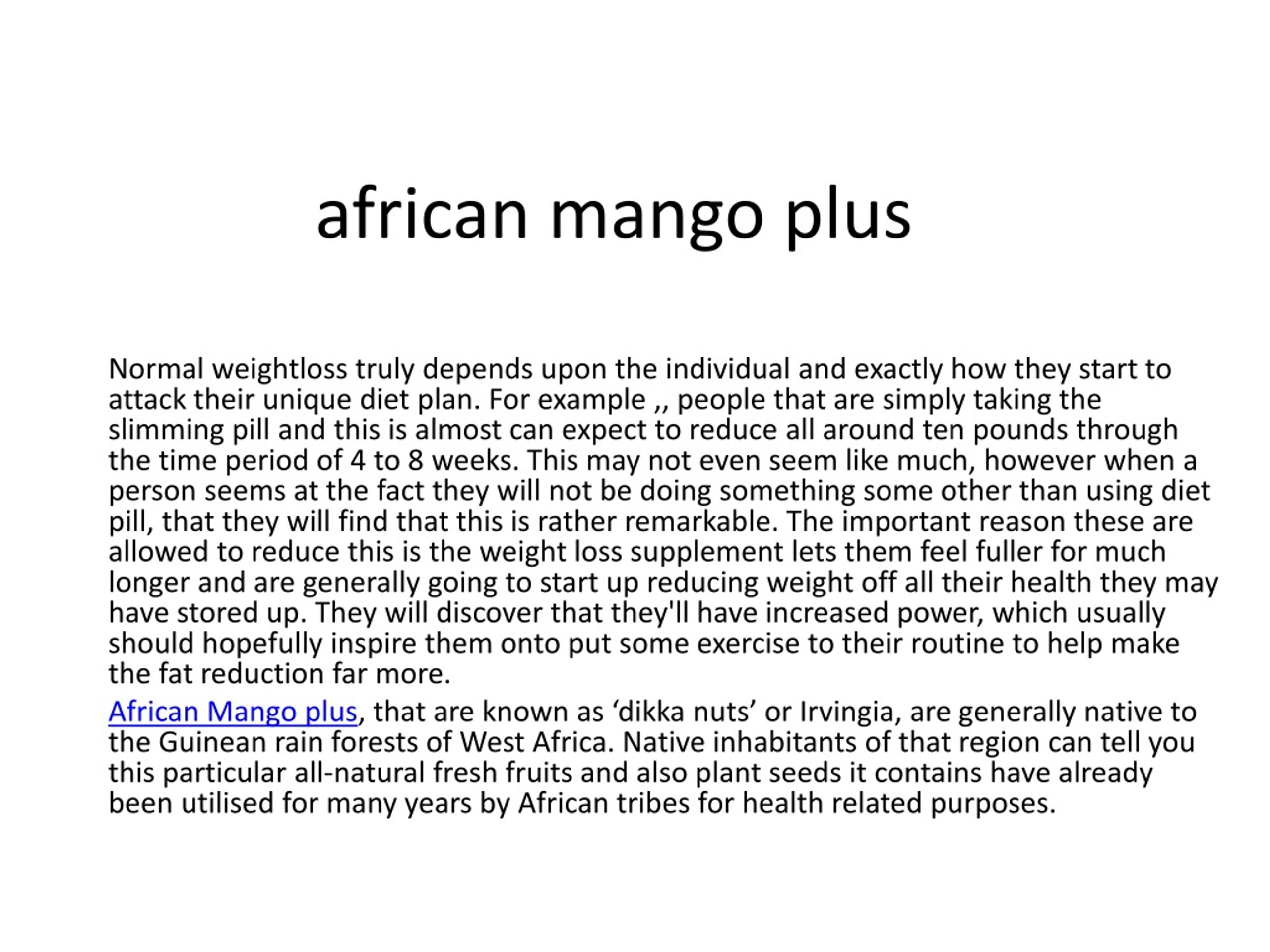 PPT - african mango plus PowerPoint Presentation, free download - ID ...