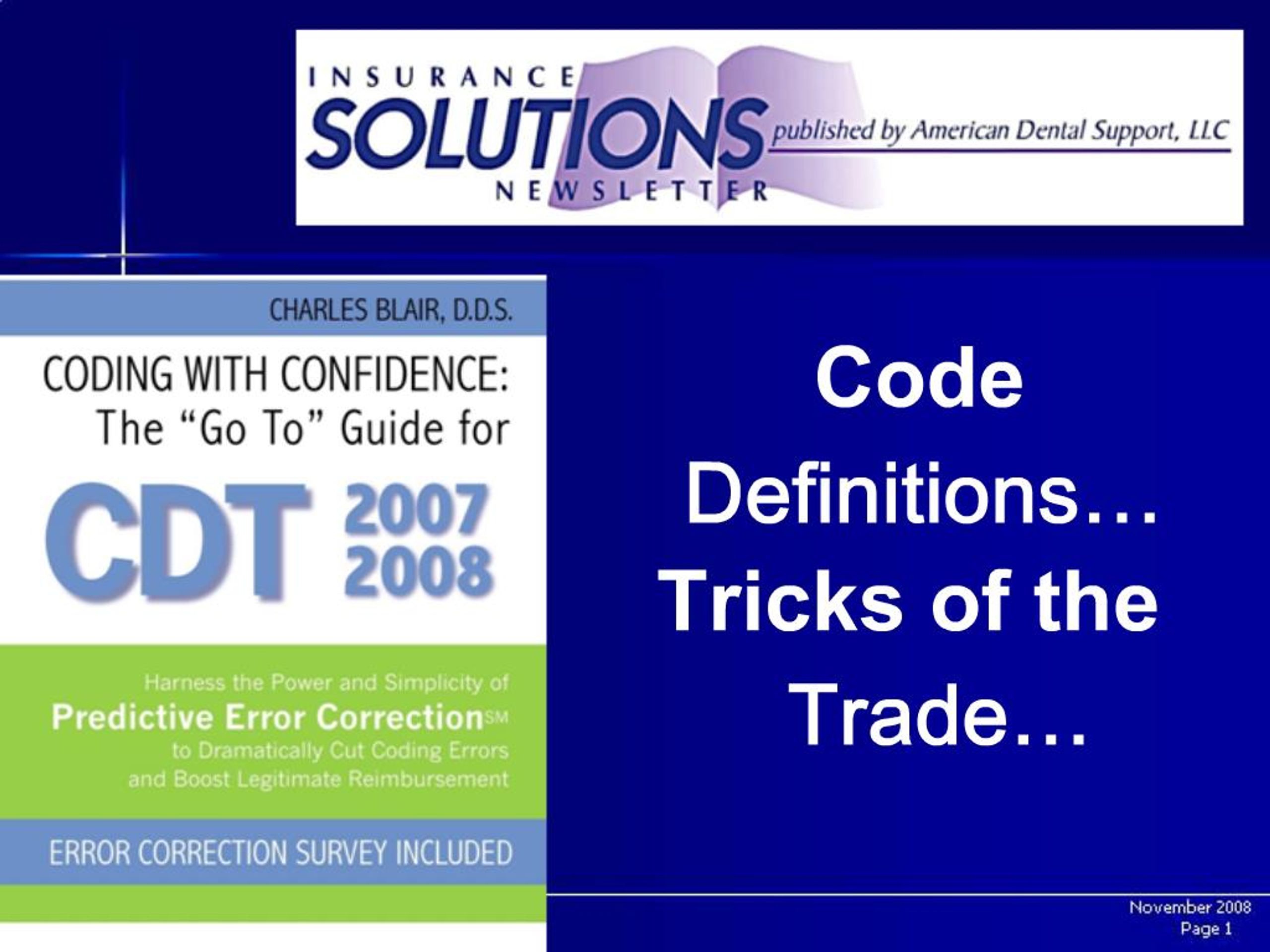 PPT - Code Definitions Tricks of the Trade PowerPoint Presentation ...