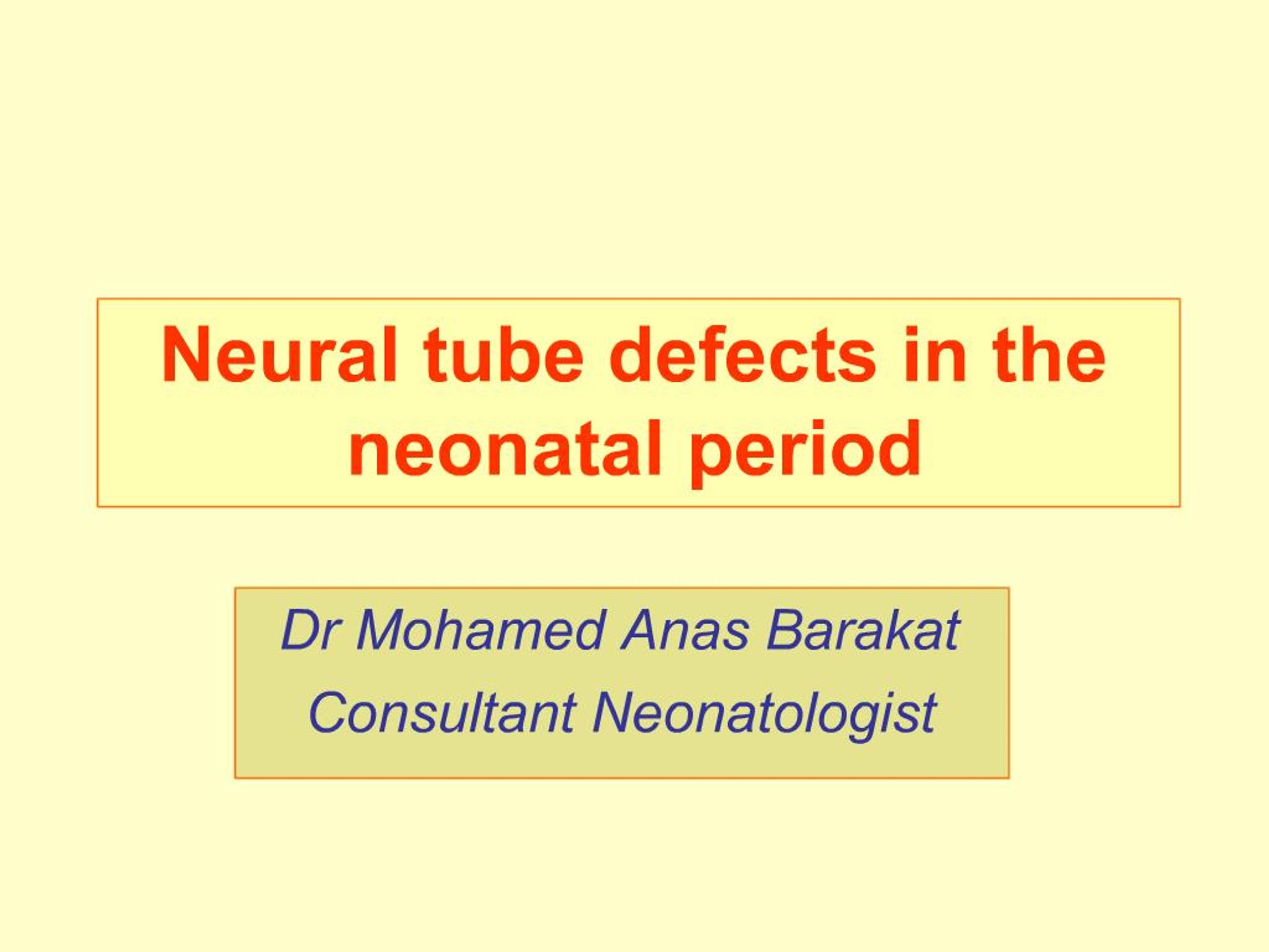 PPT - Neural tube defects in the neonatal period PowerPoint ...
