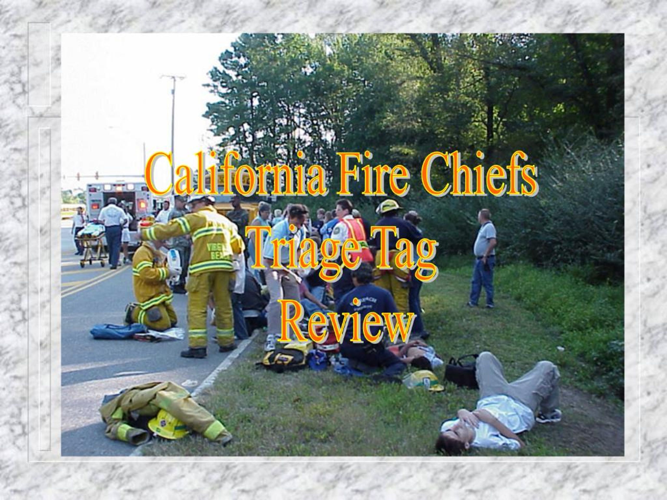 PPT - California Fire Chiefs Triage Tag Review PowerPoint Presentation ...