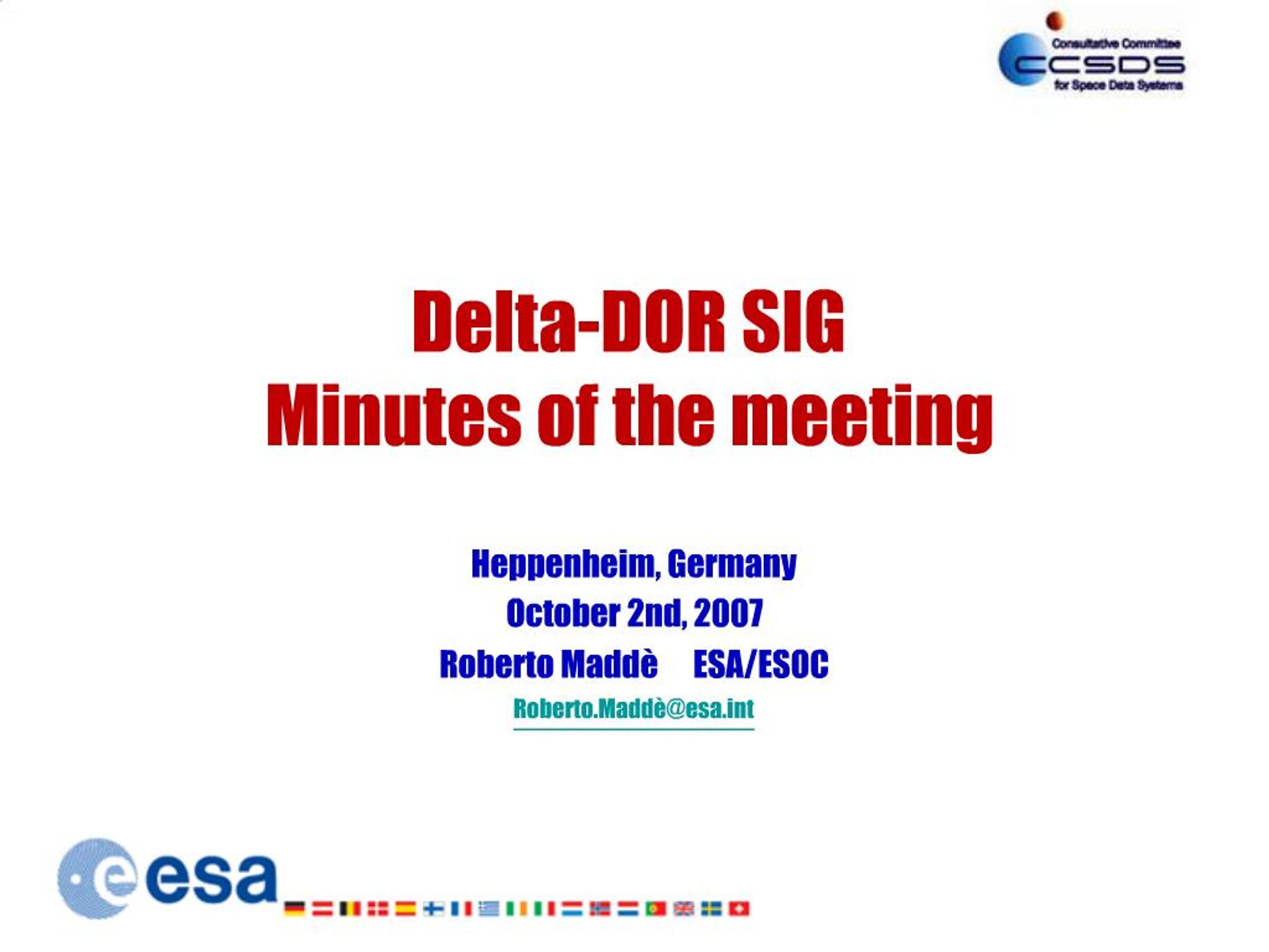 PPT - Delta-DOR SIG Meeting Minutes - Participants Overview PowerPoint ...