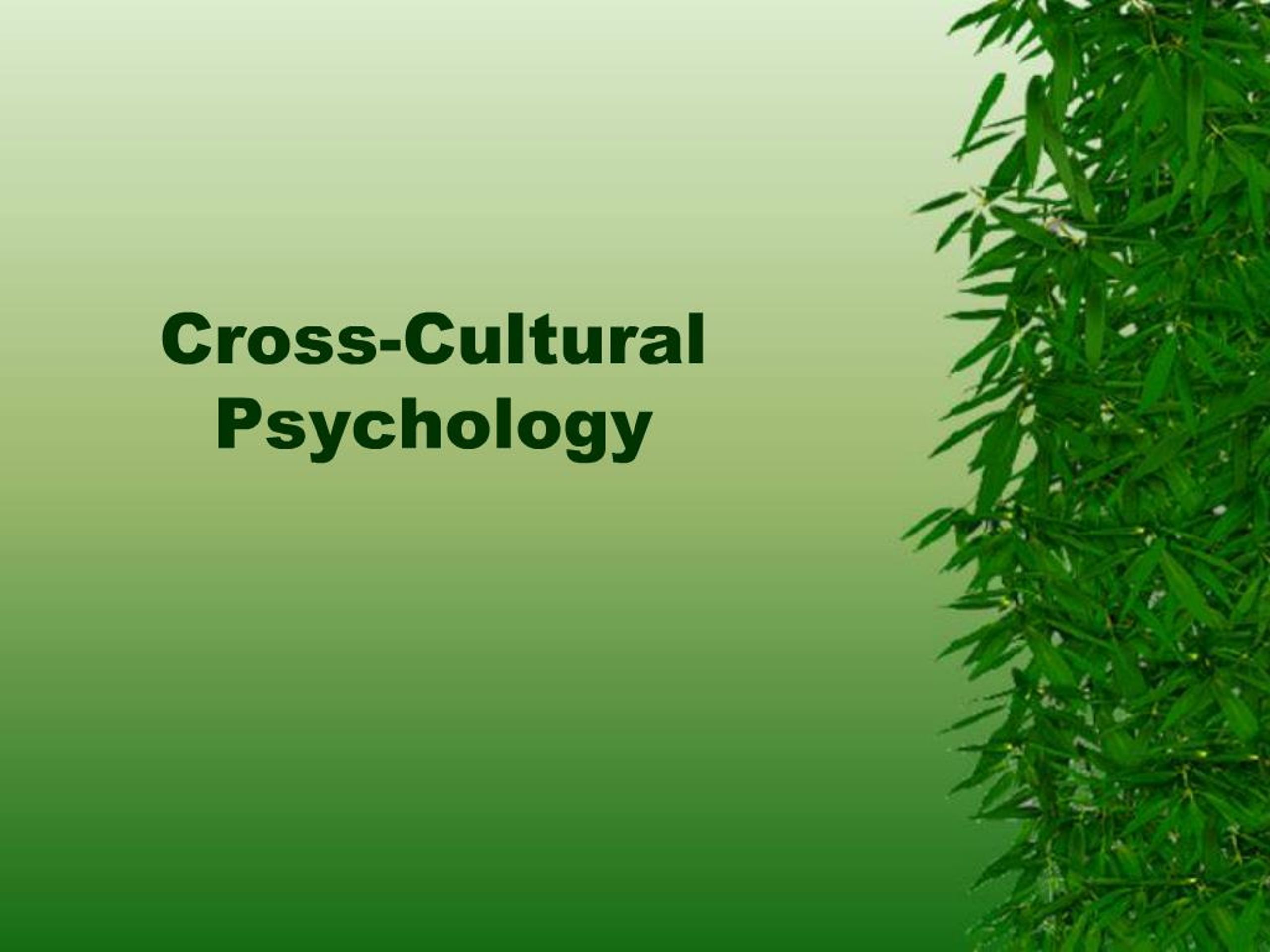 PPT - Cross-Cultural Psychology PowerPoint Presentation, free download ...