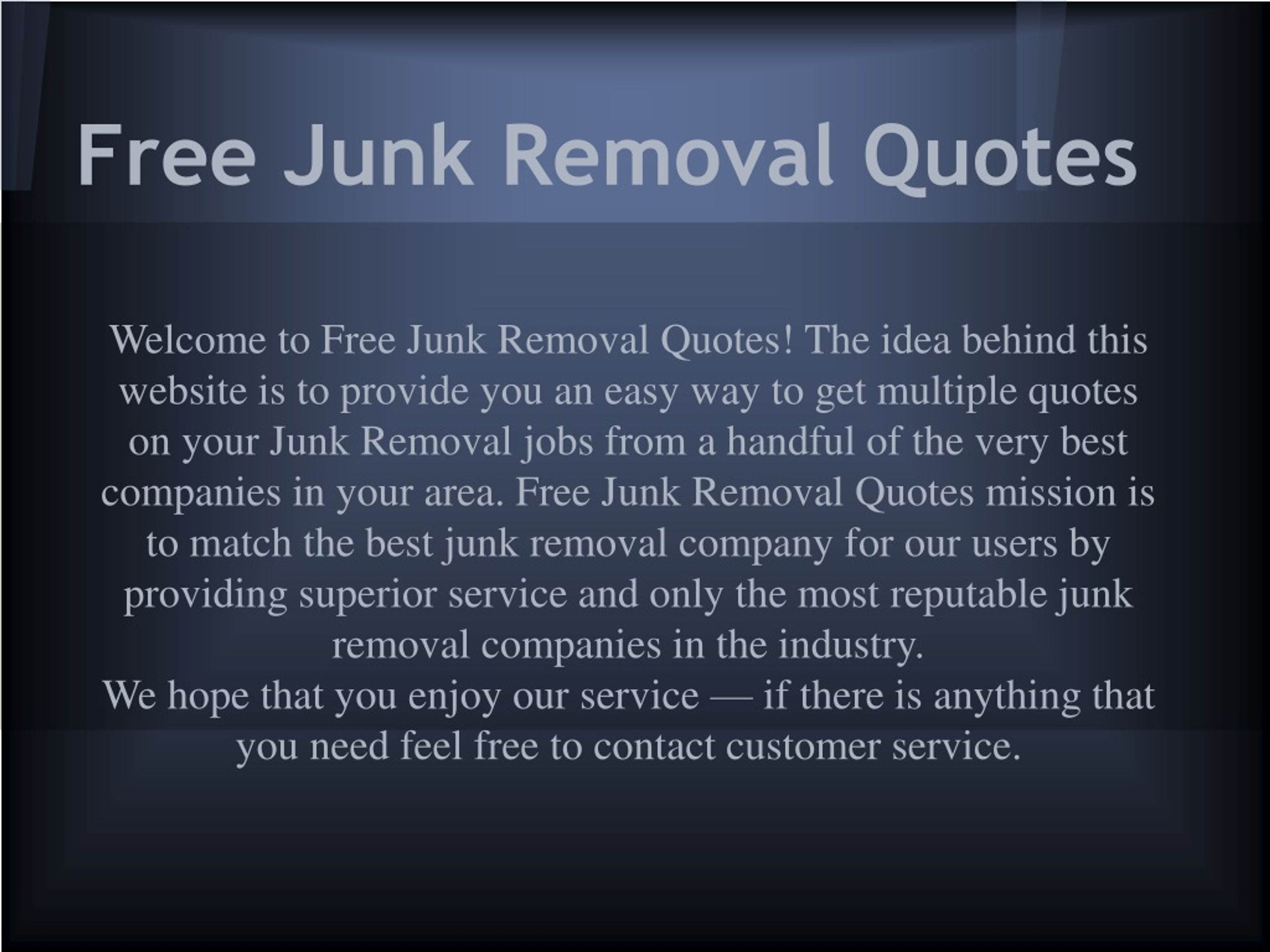 PPT - Free Junk Removal Quotes PowerPoint Presentation, free download ...