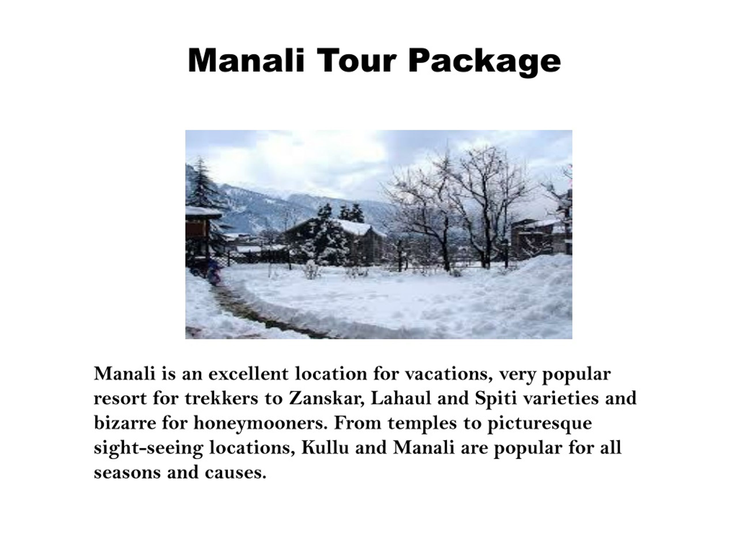 PPT - Manali Tour Packages | Manali Hotels | Manali Tour PowerPoint ...