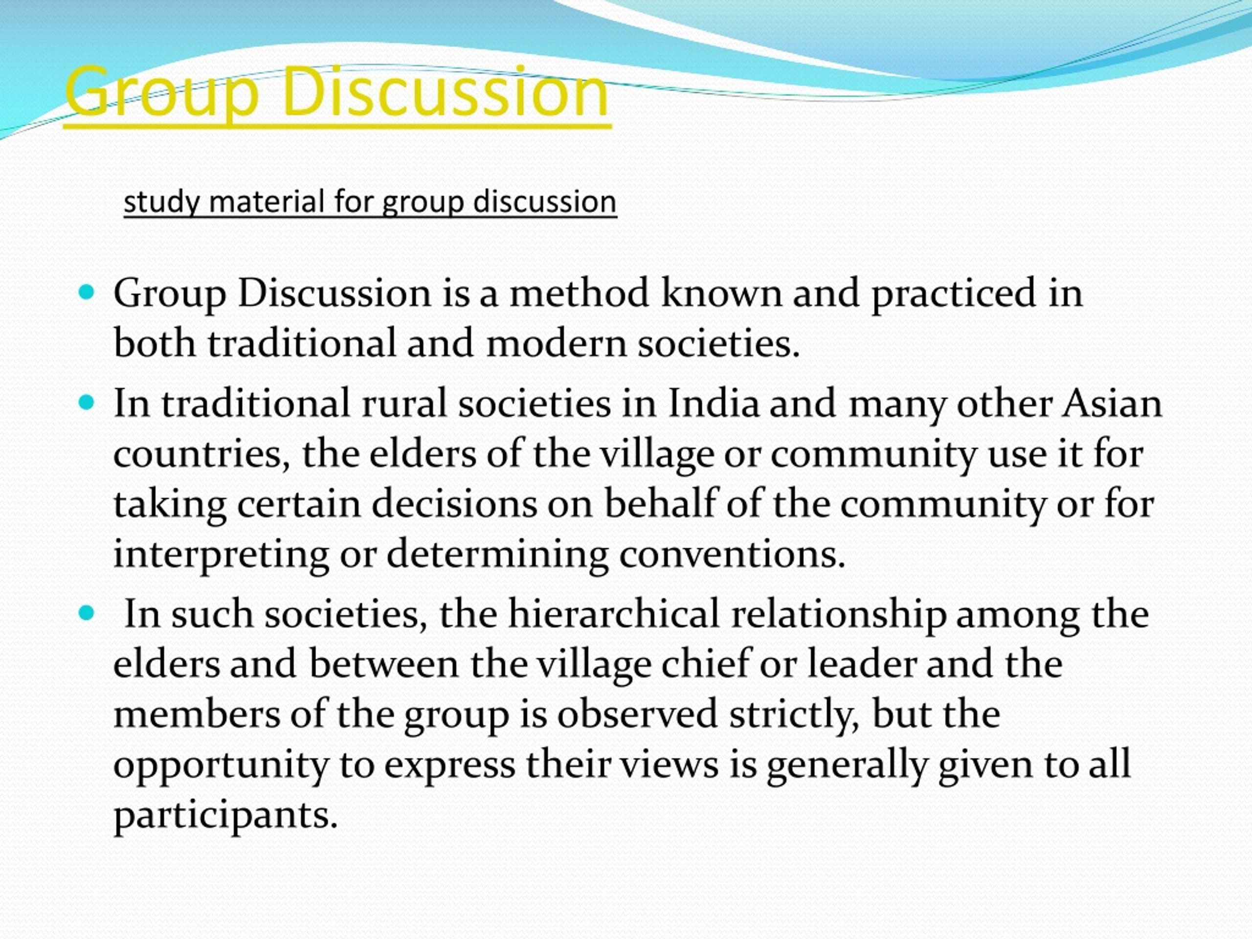 PPT - Group Discussion PowerPoint Presentation, free download - ID:1299184