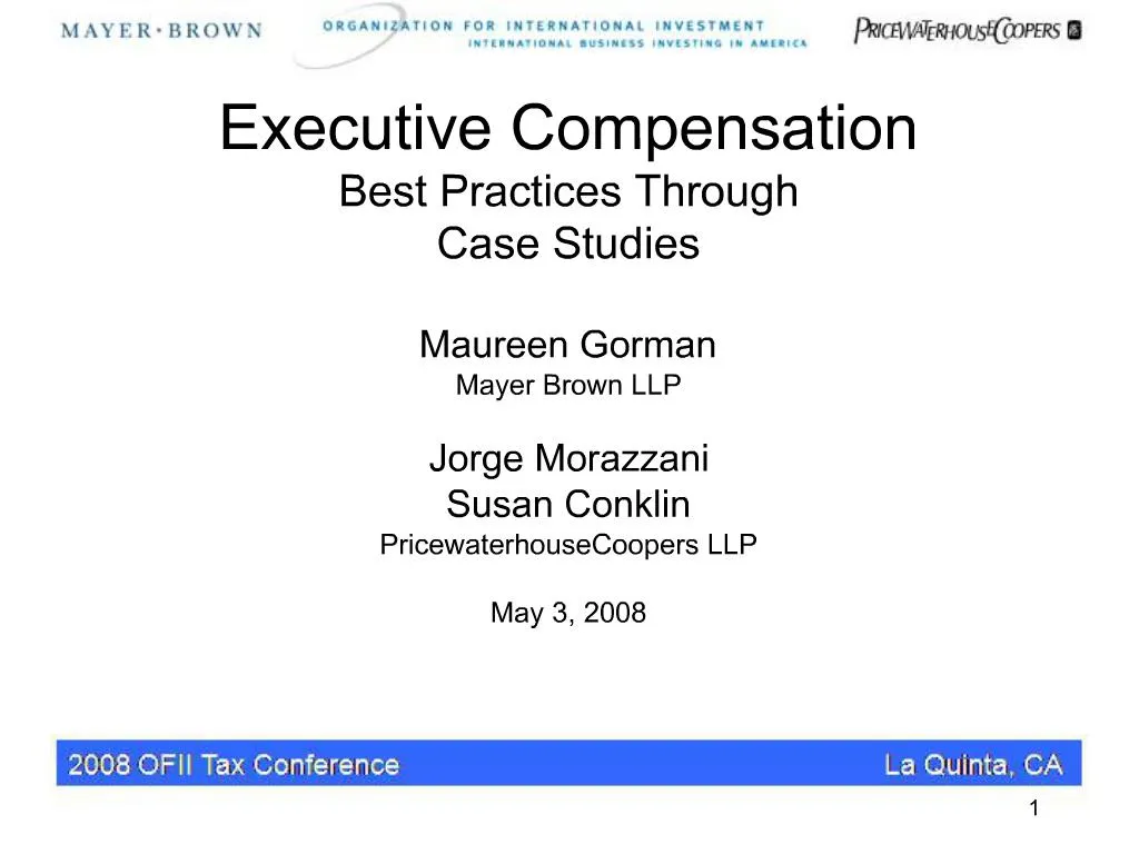 PPT - Executive Compensation Best Practices Through Case Studies ...