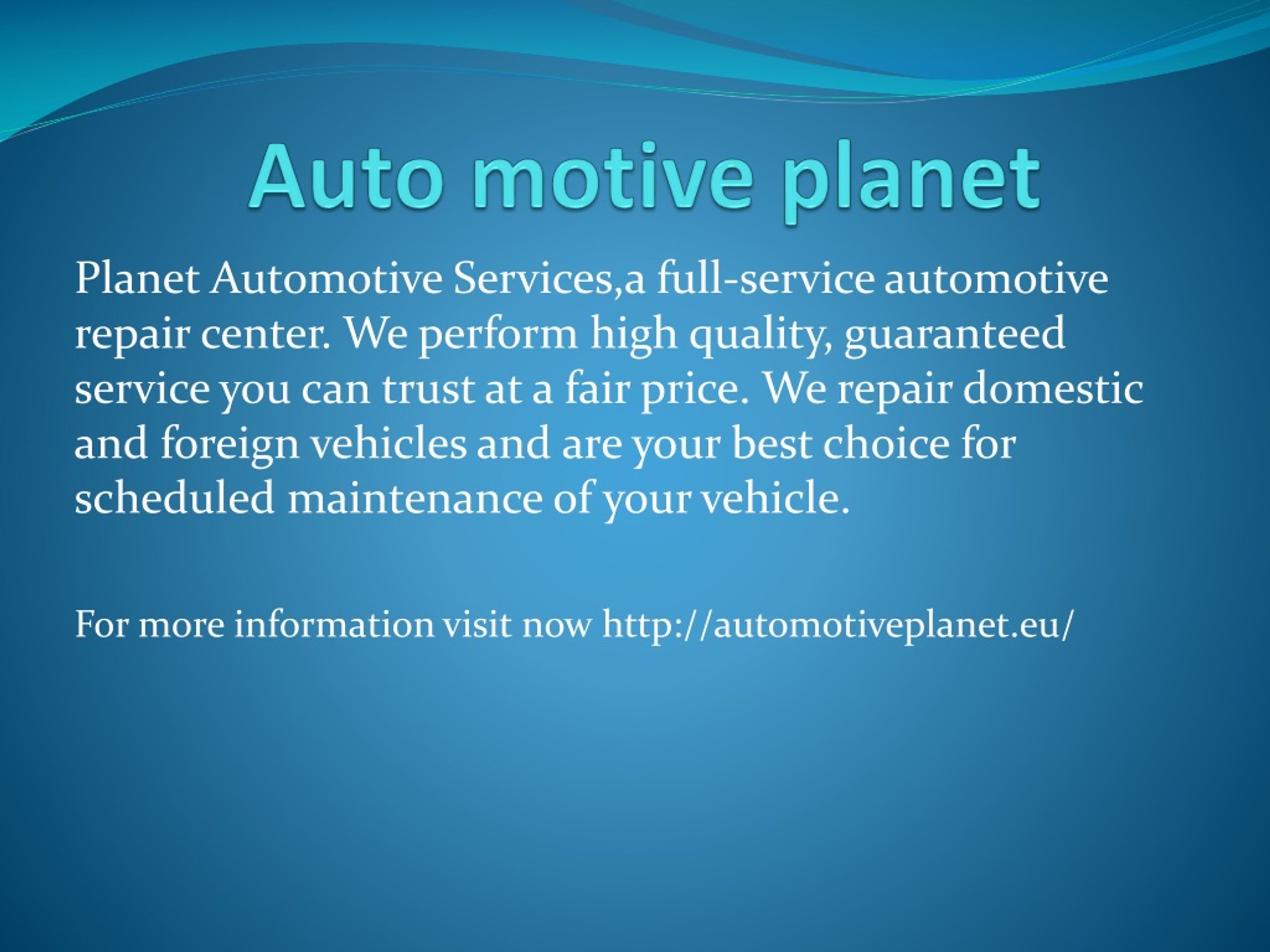 PPT - Auto motive planet PowerPoint Presentation, free download - ID ...