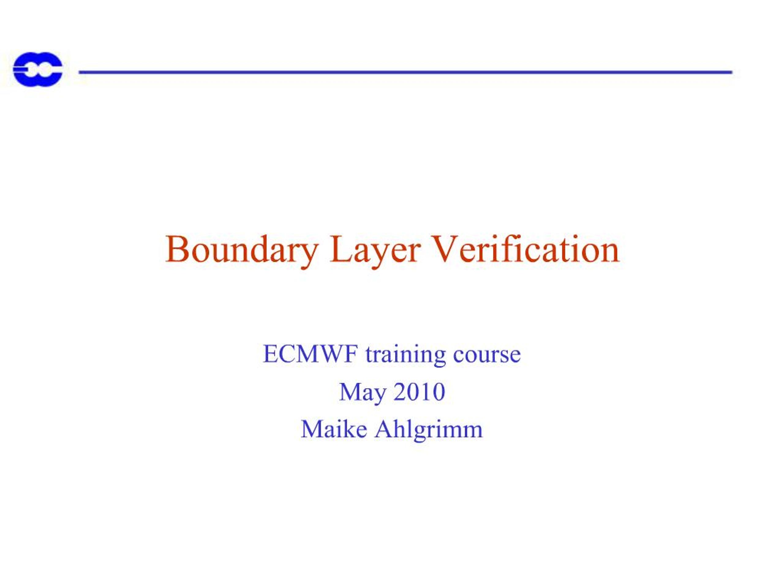 PPT - Boundary Layer Verification PowerPoint Presentation, free ...