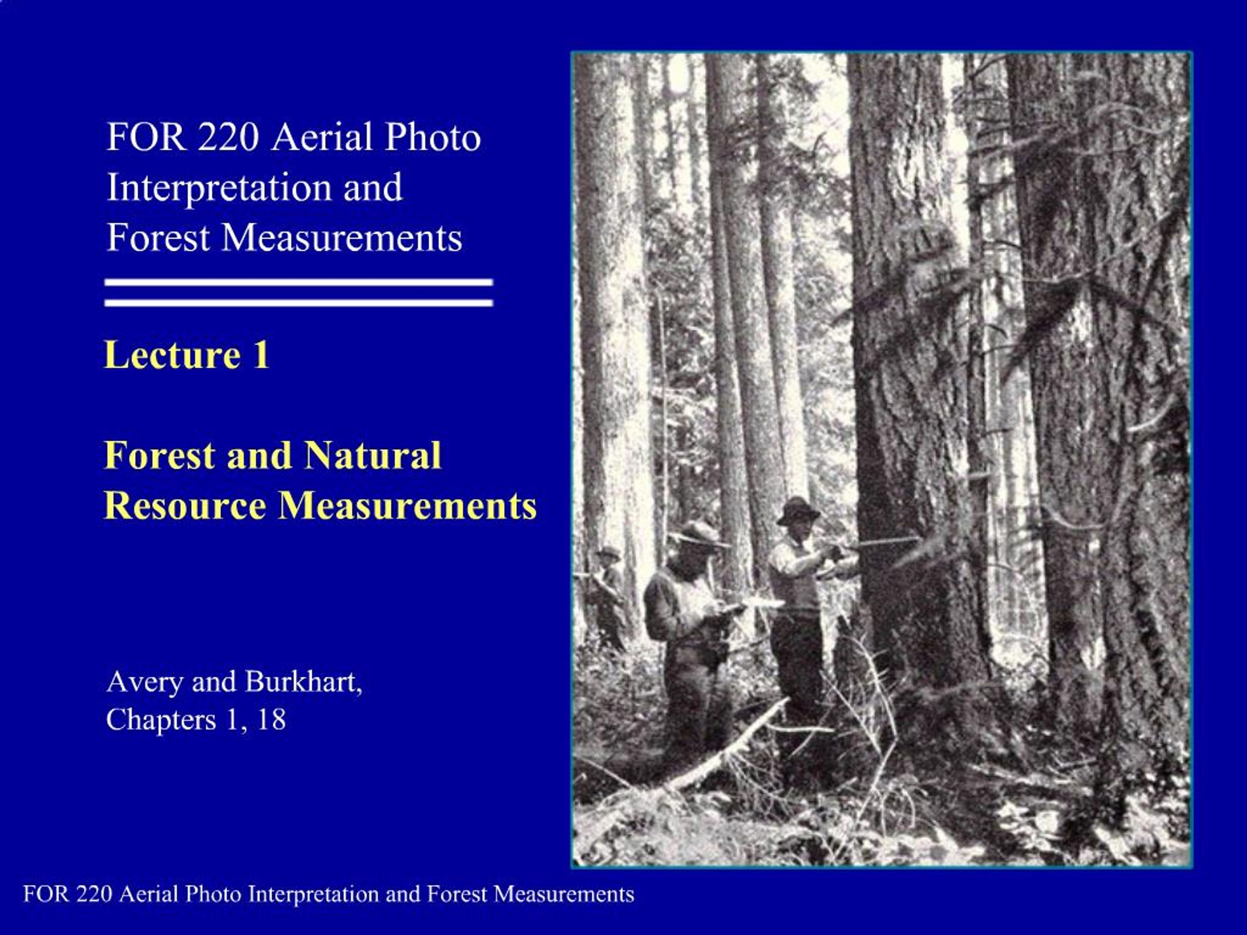 PPT - FOR 220 Aerial Photo Interpretation and Forest Measurements ...
