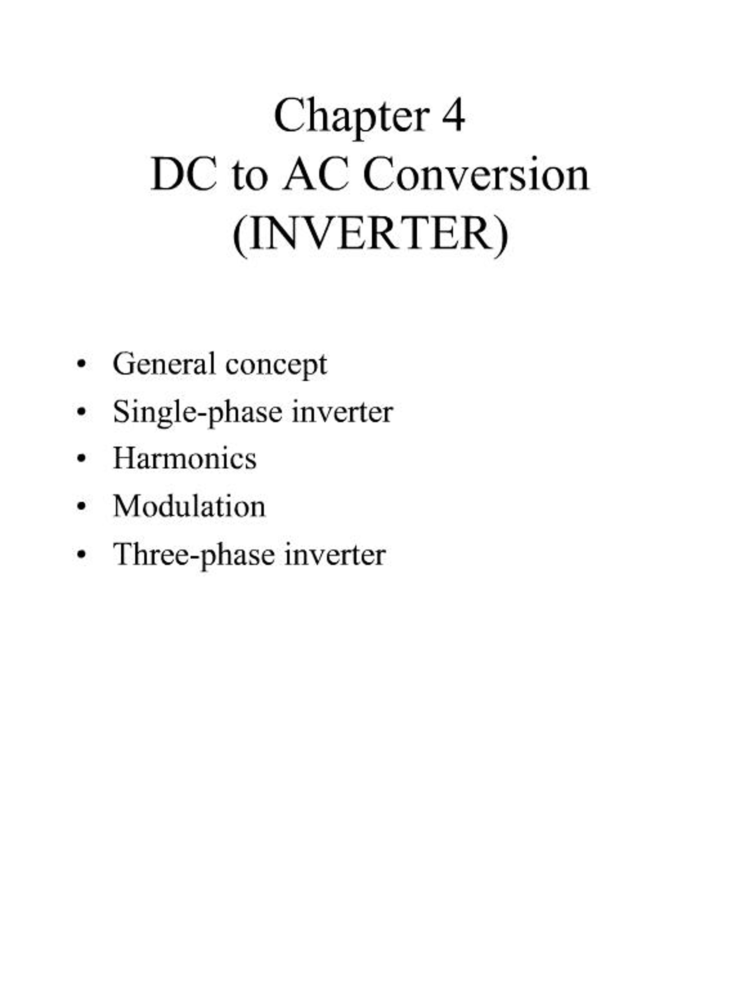 PPT - Chapter 4 DC to AC Conversion INVERTER PowerPoint Presentation ...