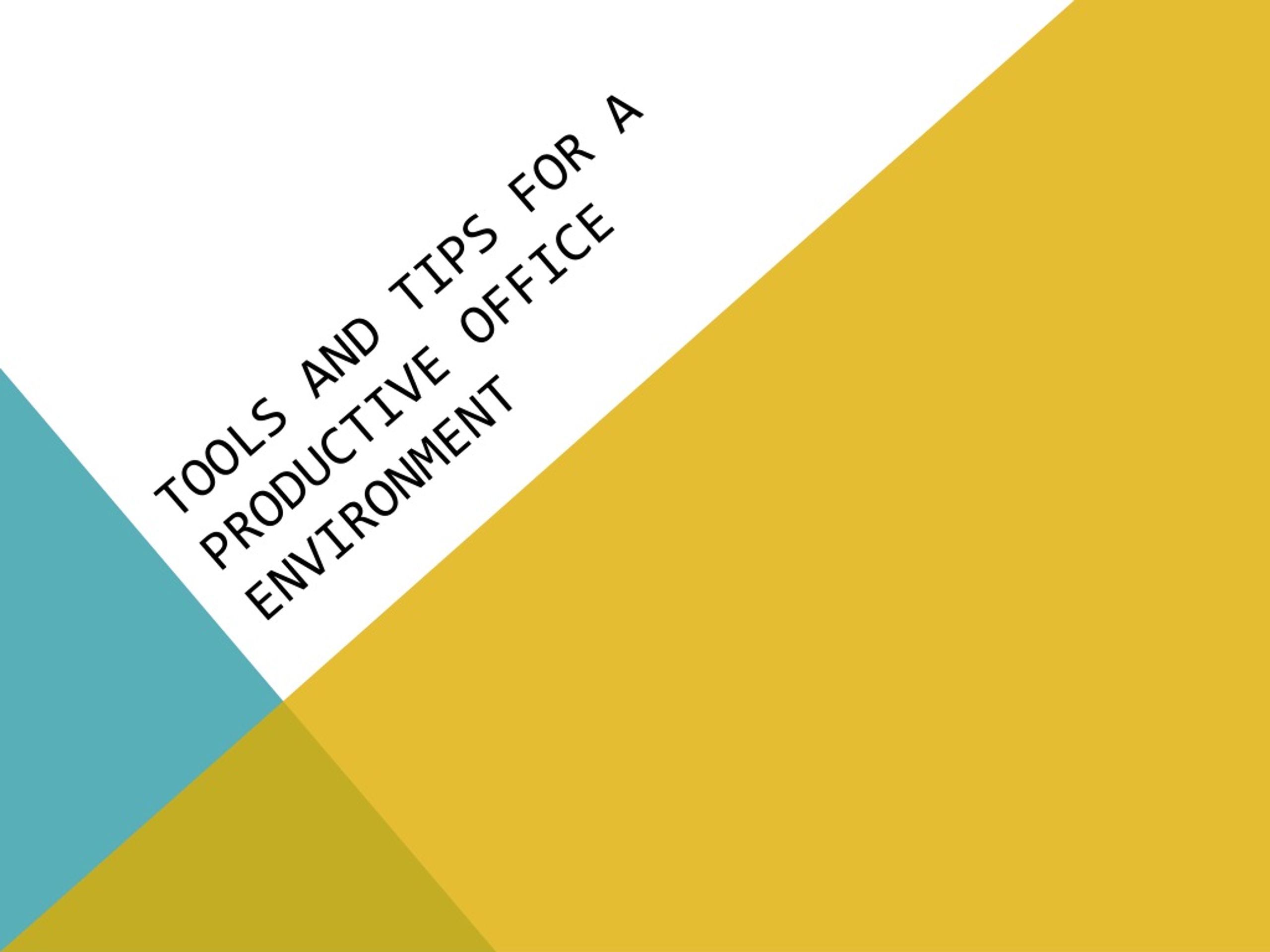 PPT - How To Create A Productive Work Environment PowerPoint ...