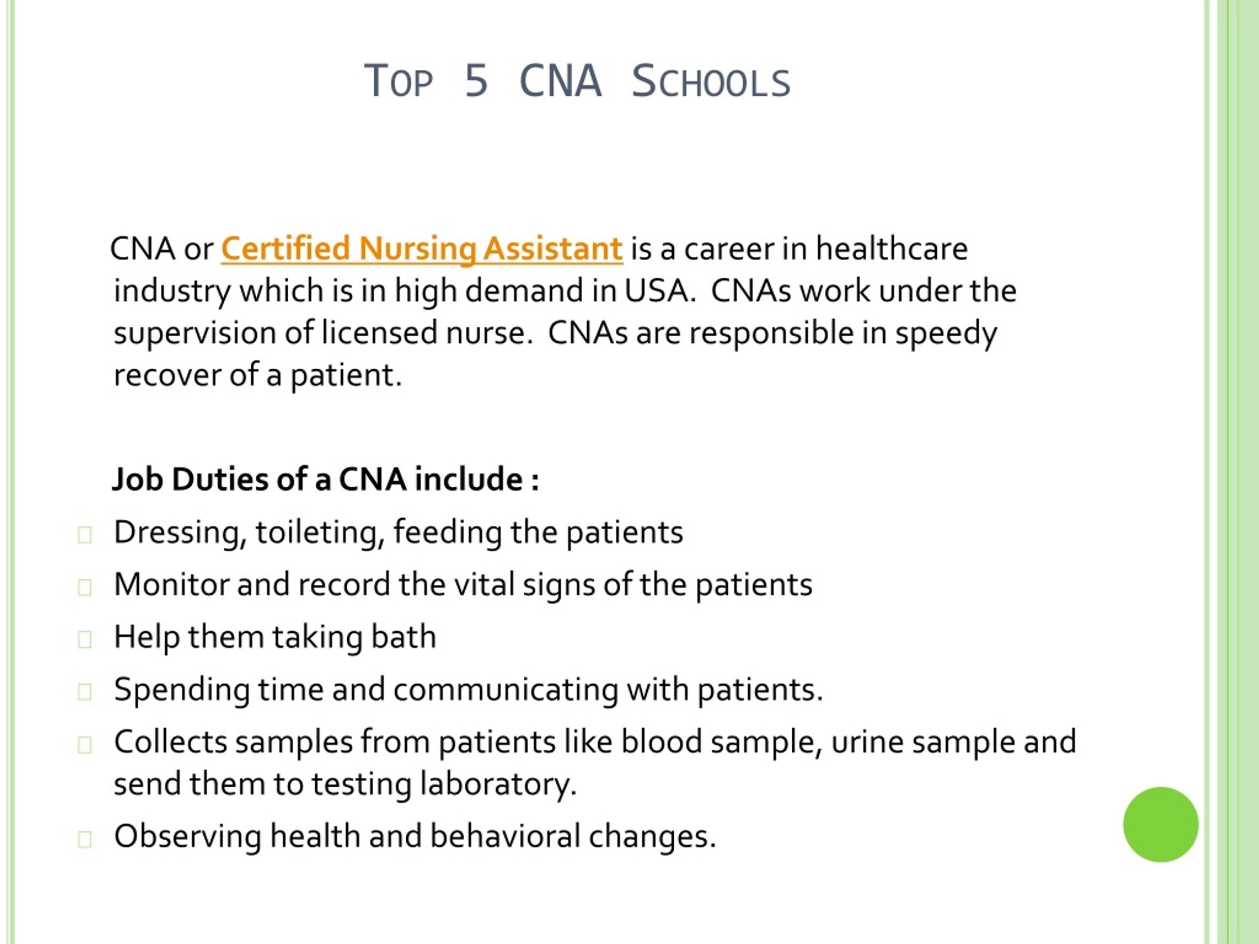 PPT - Top 5 CNA Schools PowerPoint Presentation, free download - ID:1331906