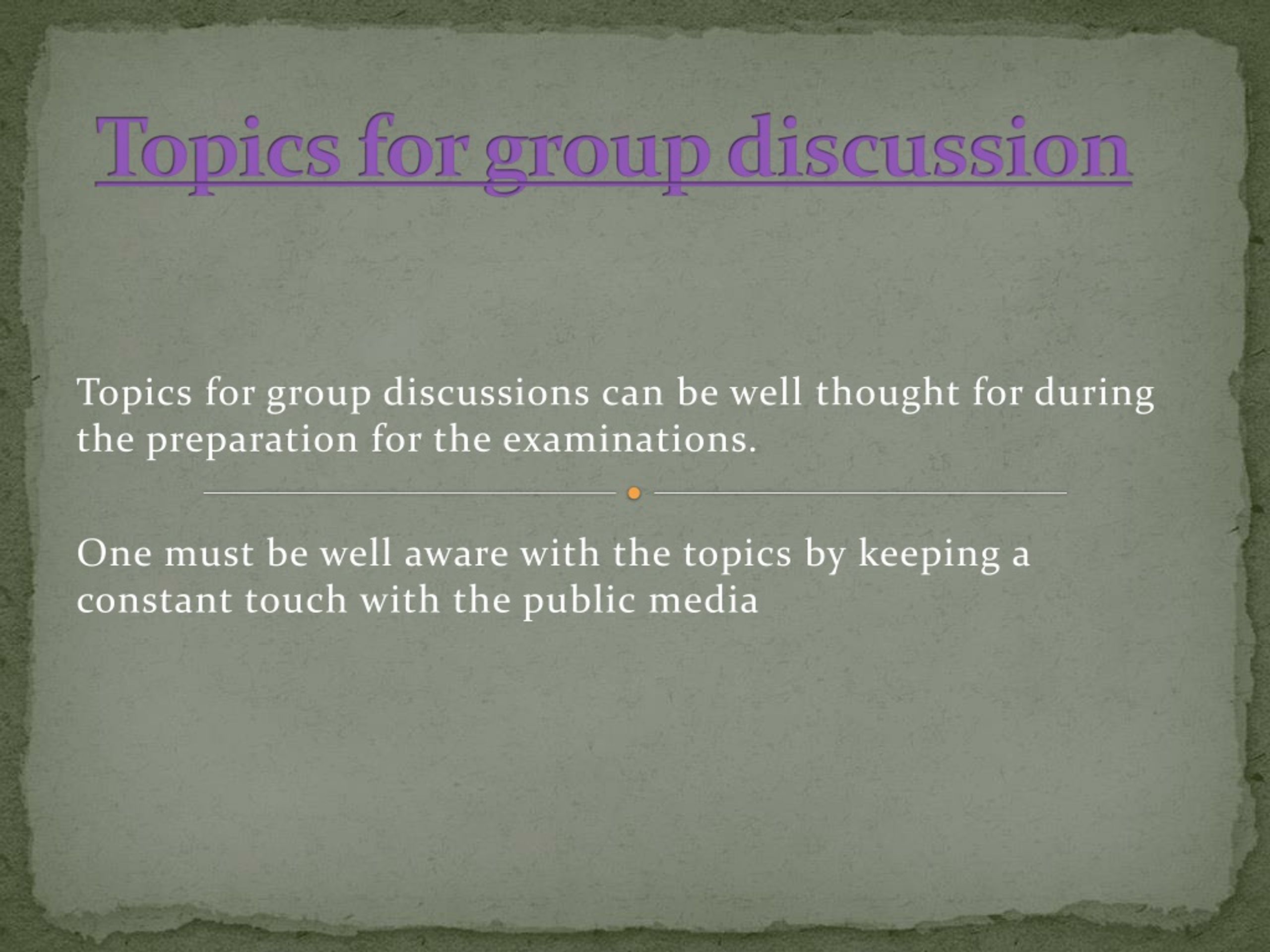 PPT - Topics for group discussion PowerPoint Presentation, free ...