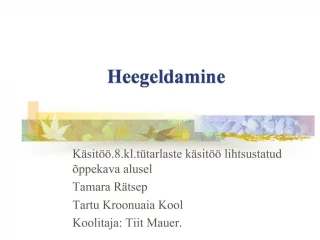 PPT - HEEGELDAMINE PowerPoint Presentation, free download - ID:6375163