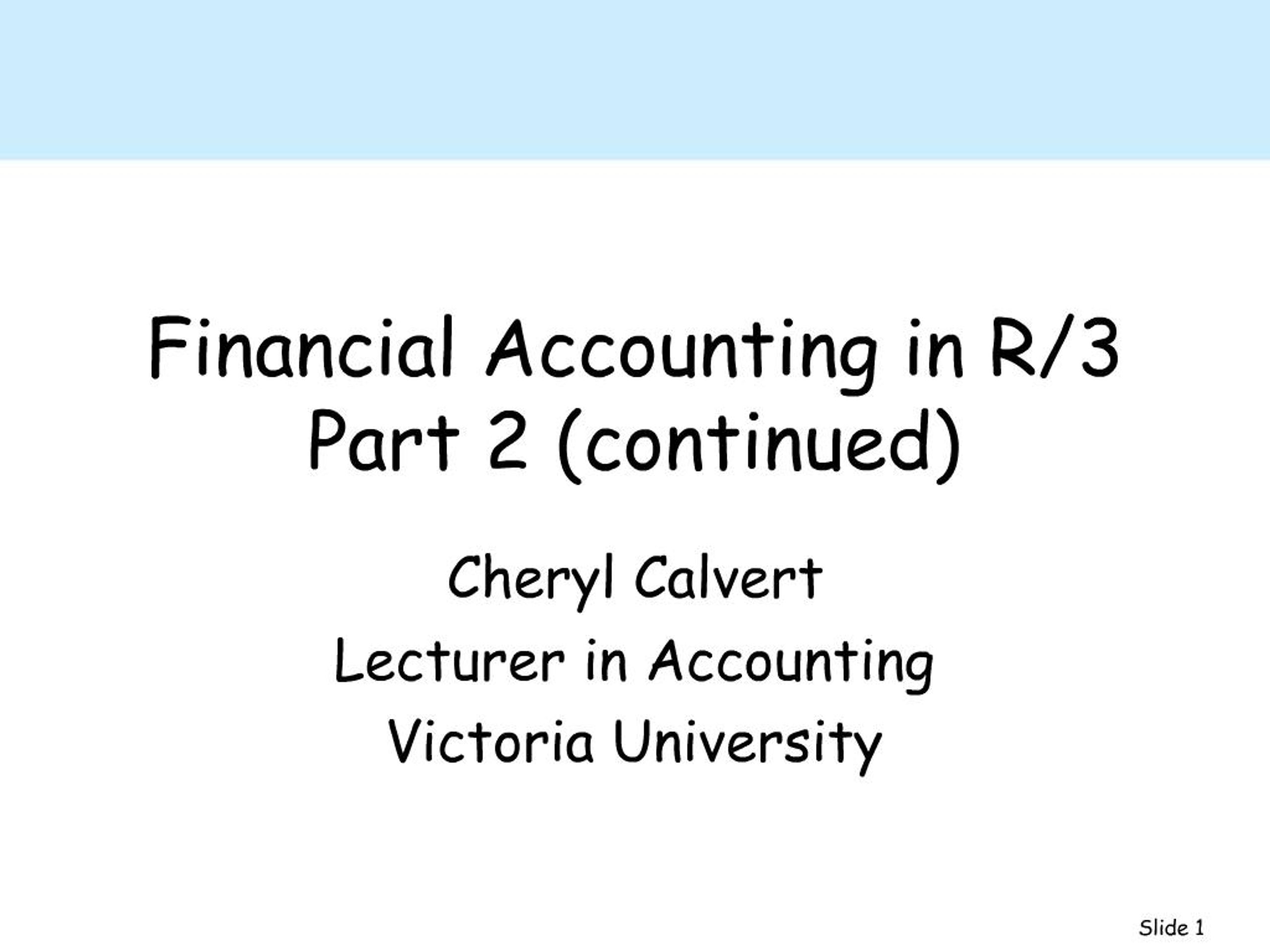 PPT - Overview of Financial Accounting Posting Requirements in R ...