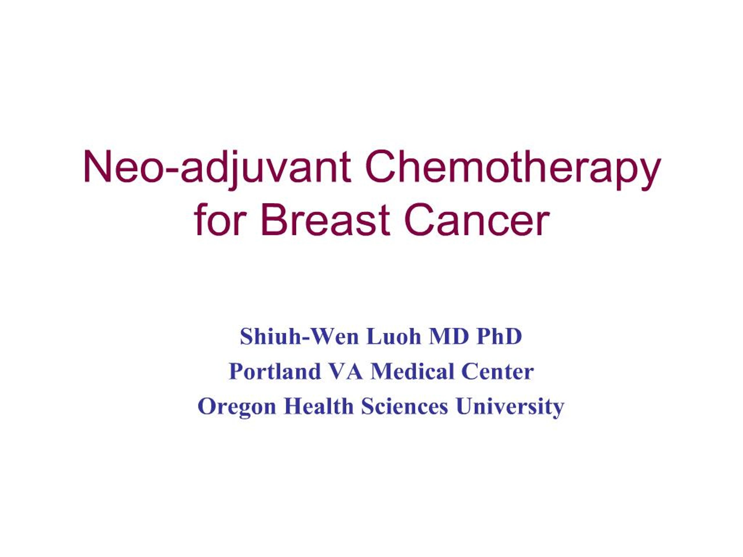 PPT - neo-adjuvant chemotherapy for breast cancer PowerPoint ...