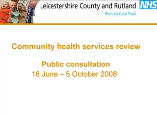 PPT - DELIVERY OF COMMUNITY HEALTH SERVICES PowerPoint Presentation ...