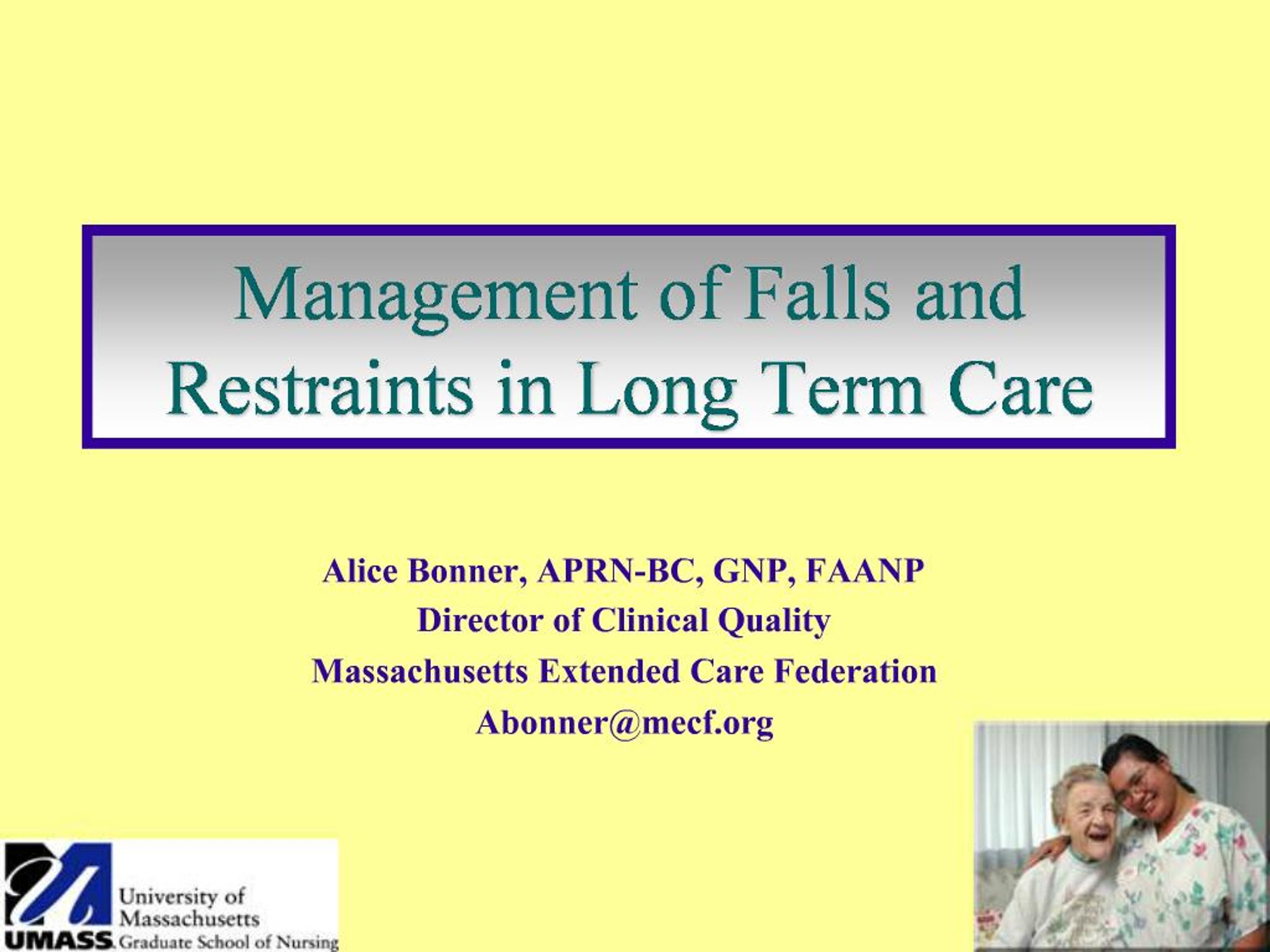 PPT - Management of Falls and Restraints in Long Term Care PowerPoint ...