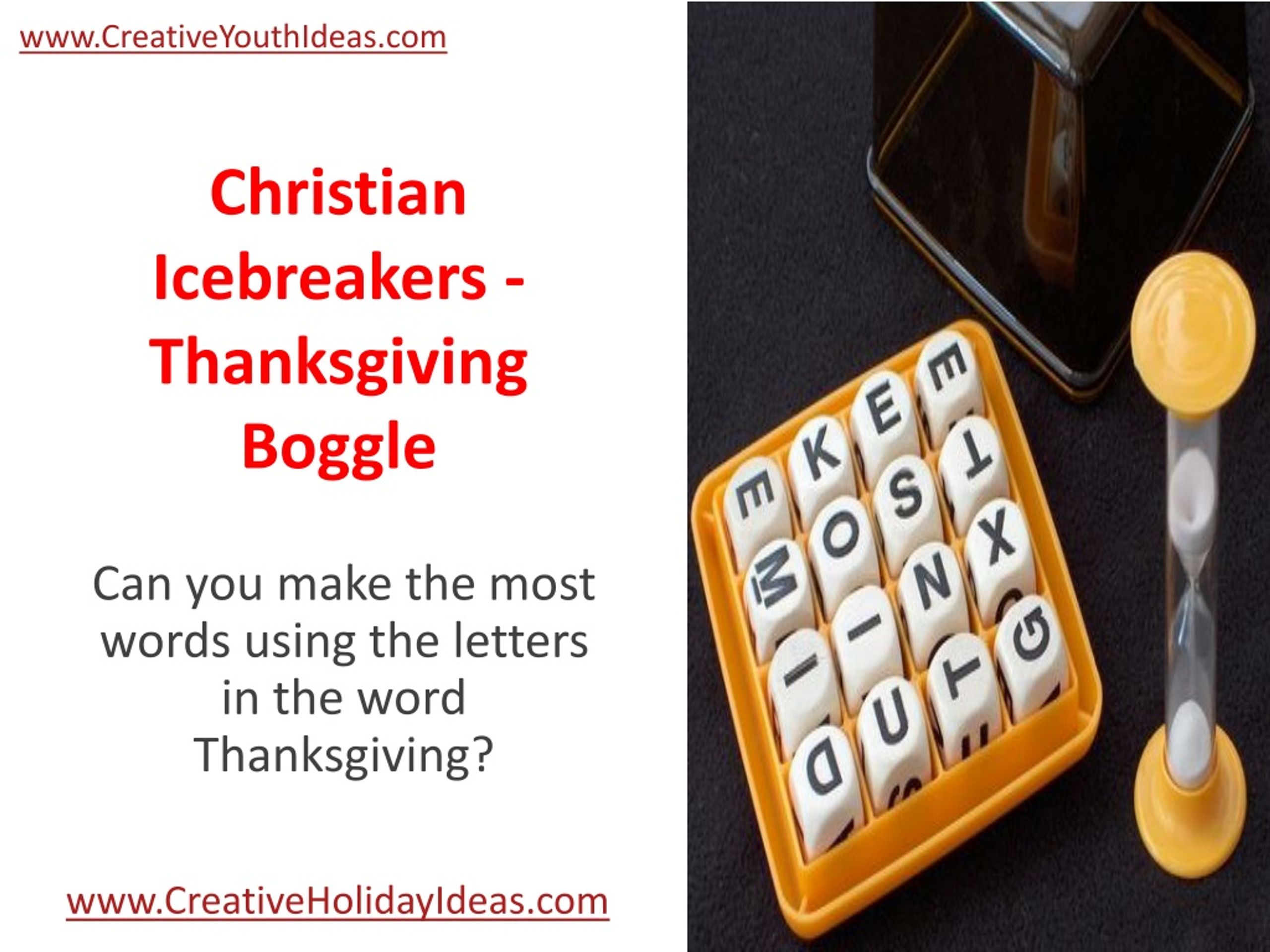 PPT - Christian Icebreakers - Thanksgiving Boggle PowerPoint ...