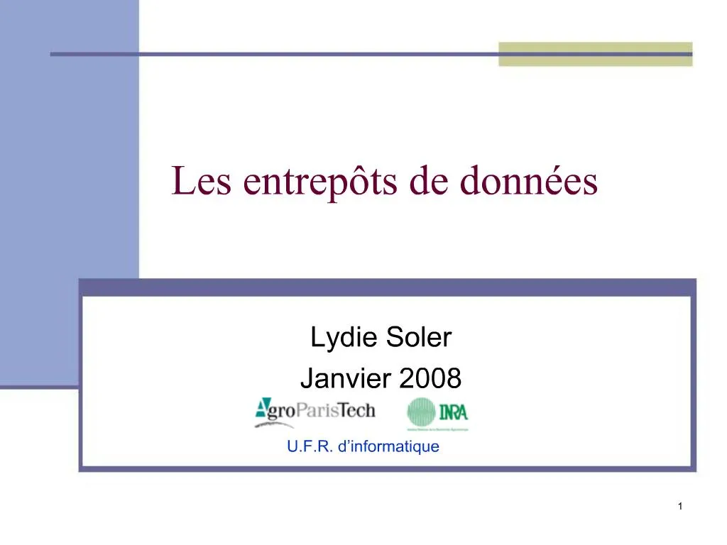 PPT Les Entrep Ts De Donn Es PowerPoint Presentation Free Download