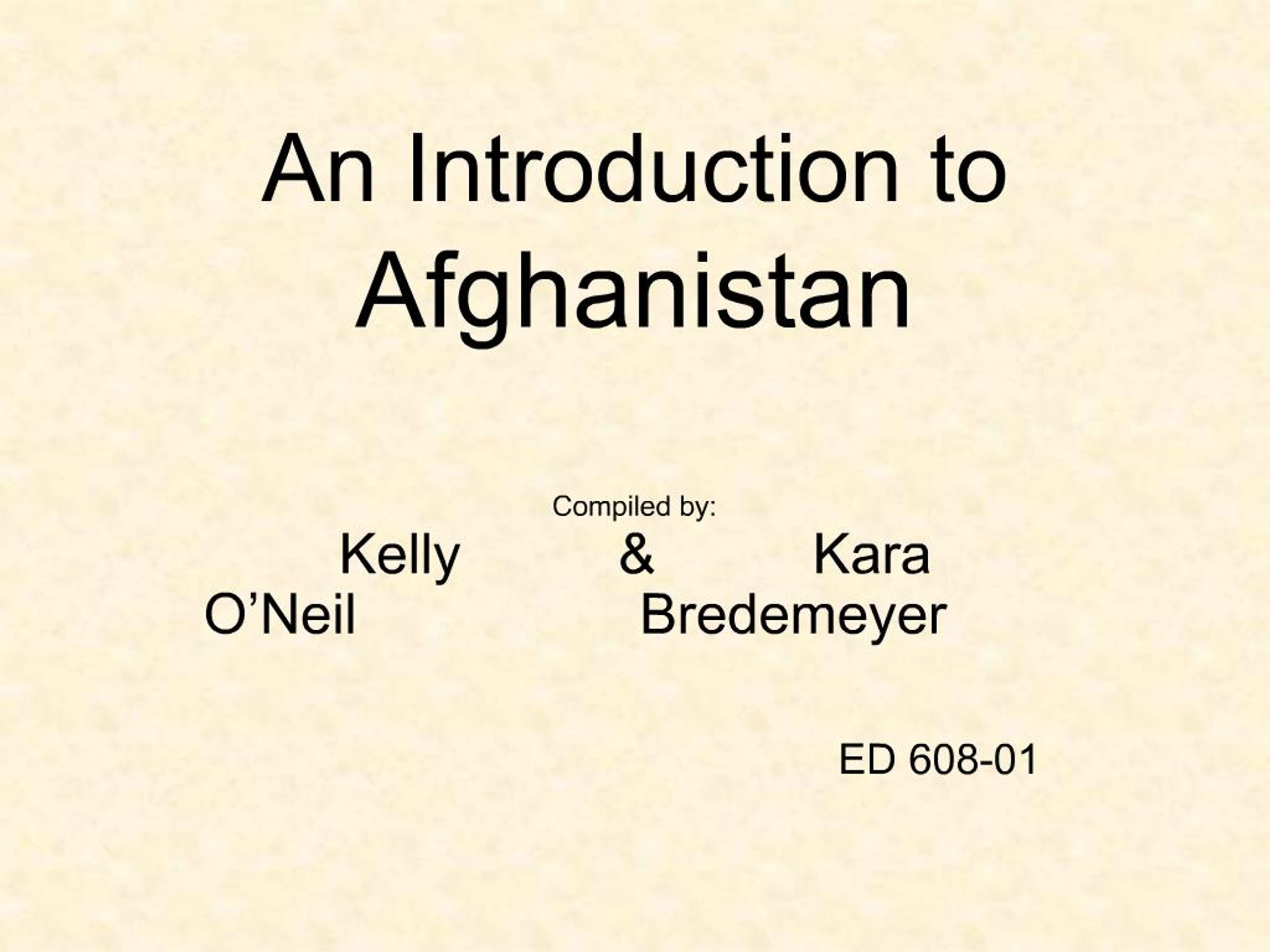 PPT - An Introduction to Afghanistan PowerPoint Presentation, free ...