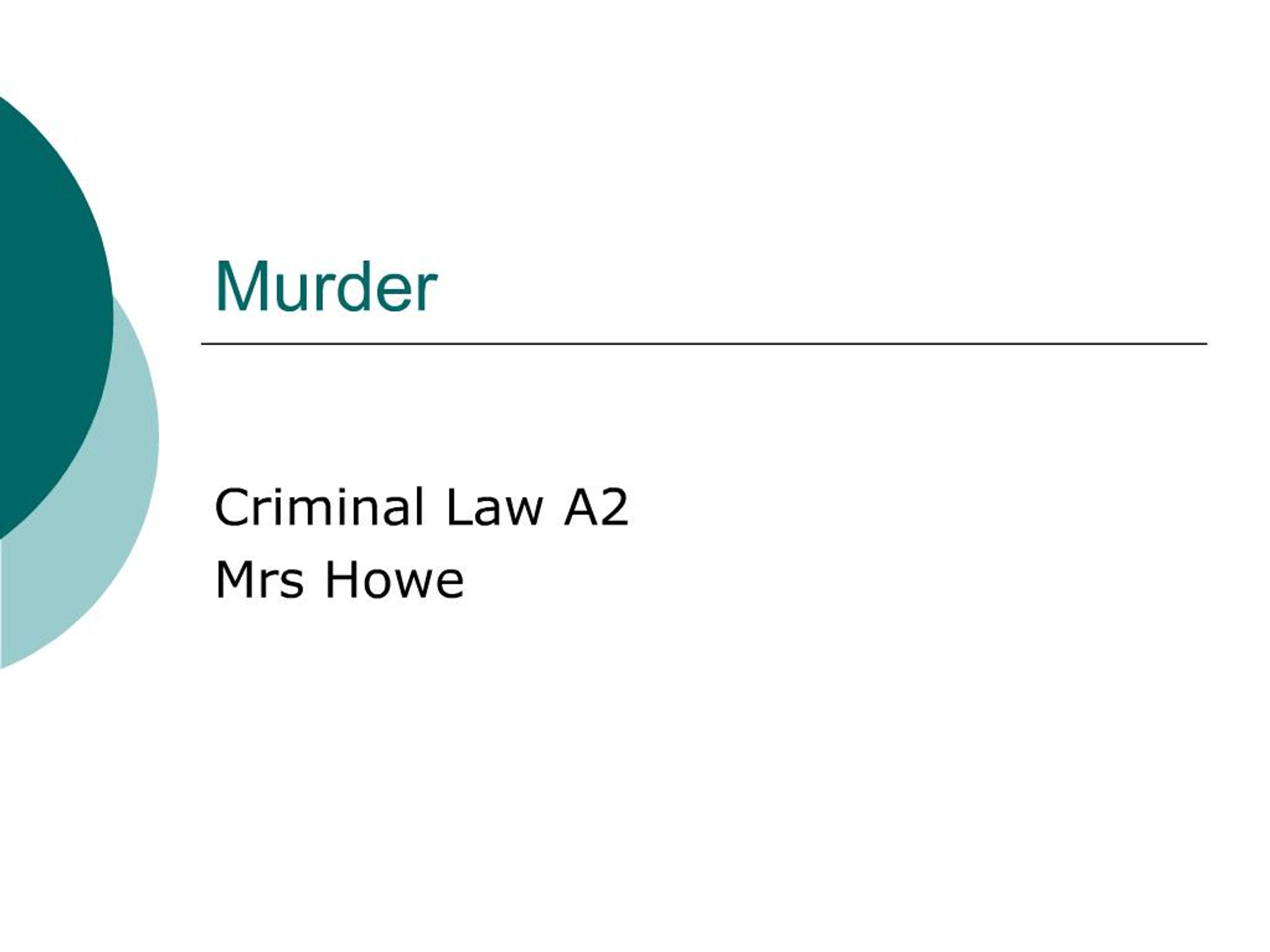 PPT - murder PowerPoint Presentation, free download - ID:139132
