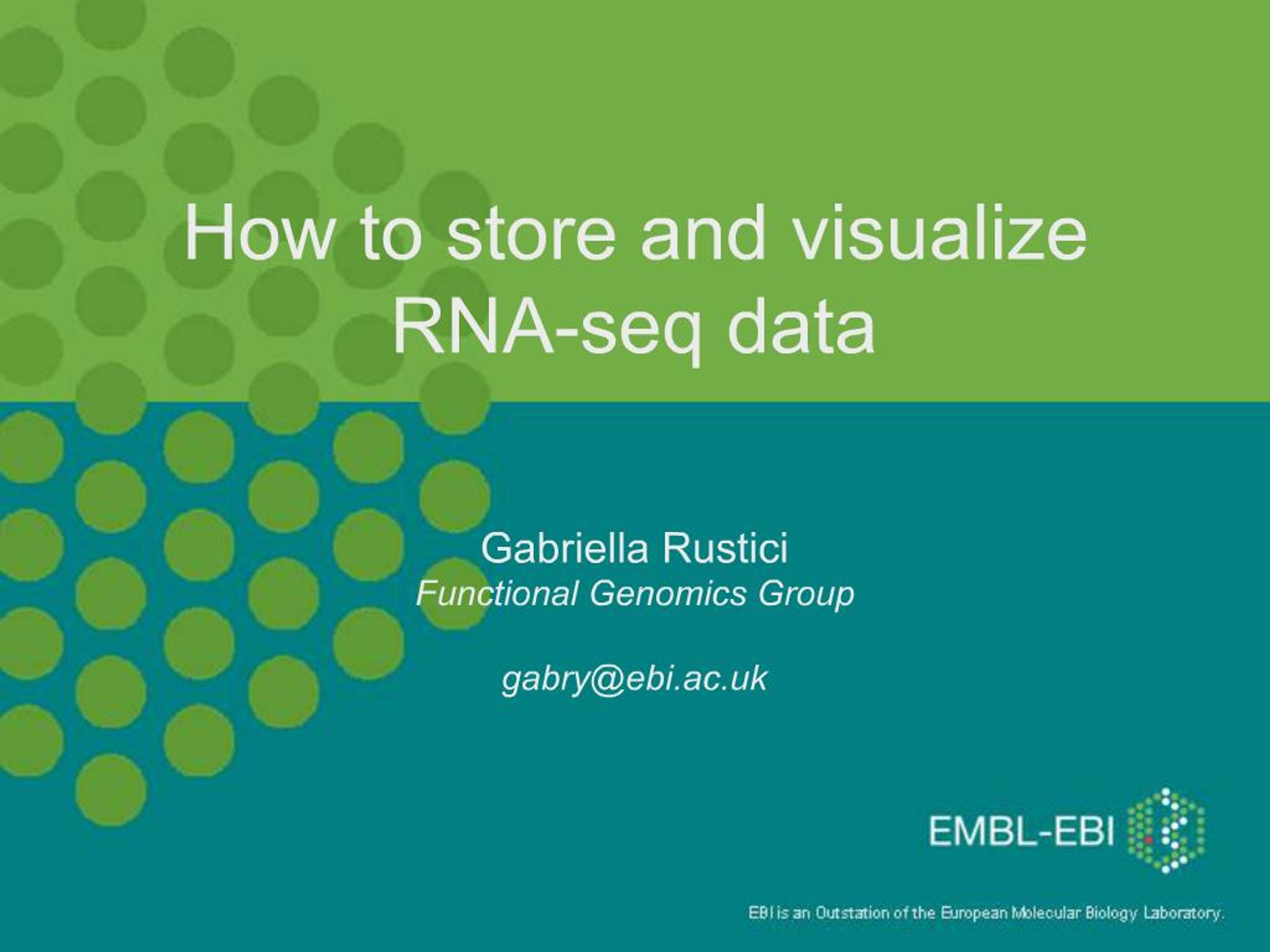 PPT - How to store and visualize RNA-seq data PowerPoint Presentation ...